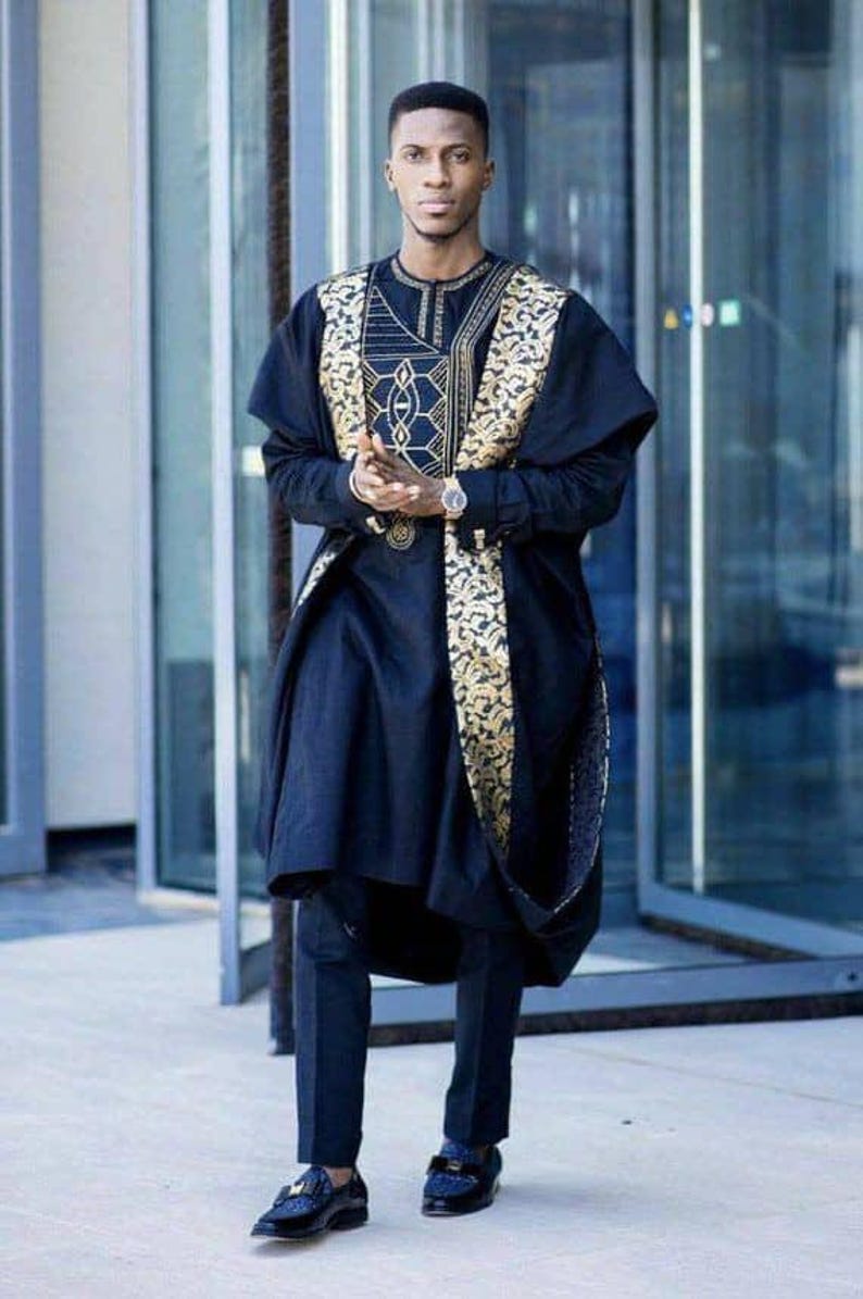 African Men's Agbada Wear, African Men's Clothing, Men's Dashiki Style ...