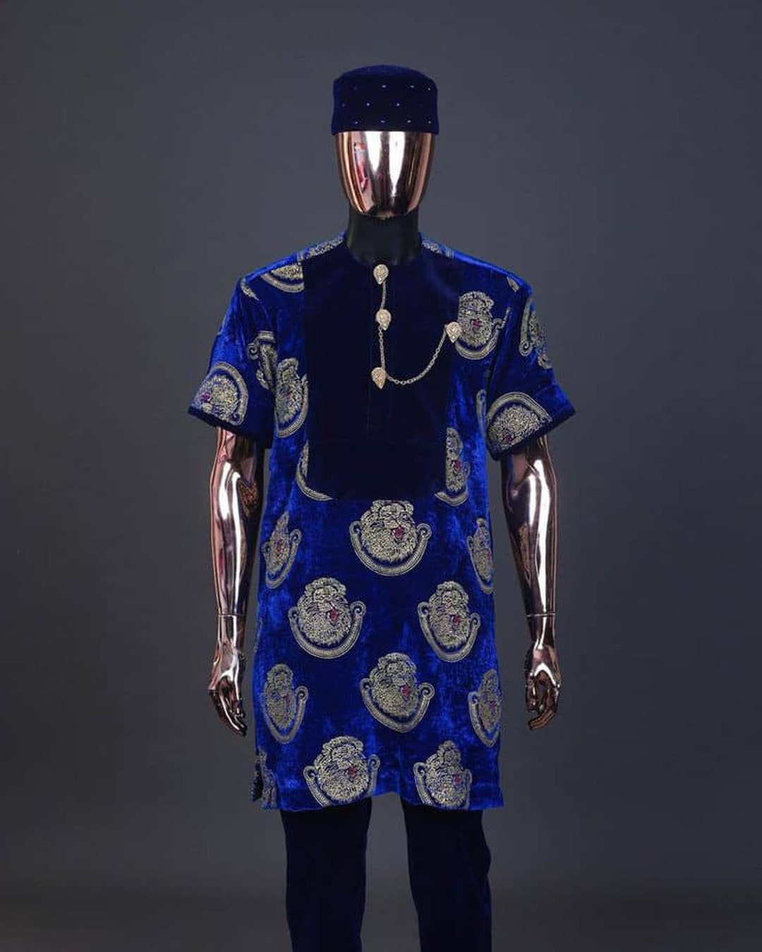 African Men's Isiagu Top, African Men's Clothing, African Men's Isiagu ...