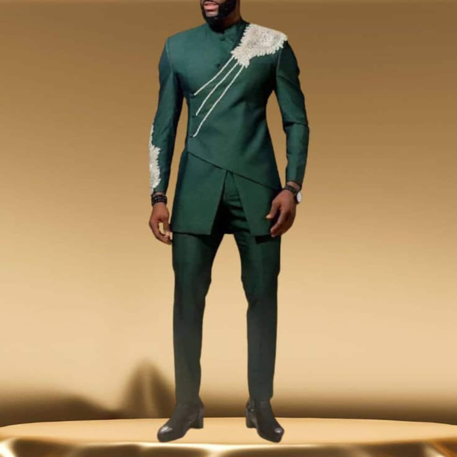 African Men's Suit, African Wedding Suit, African Anniversary Suit ...