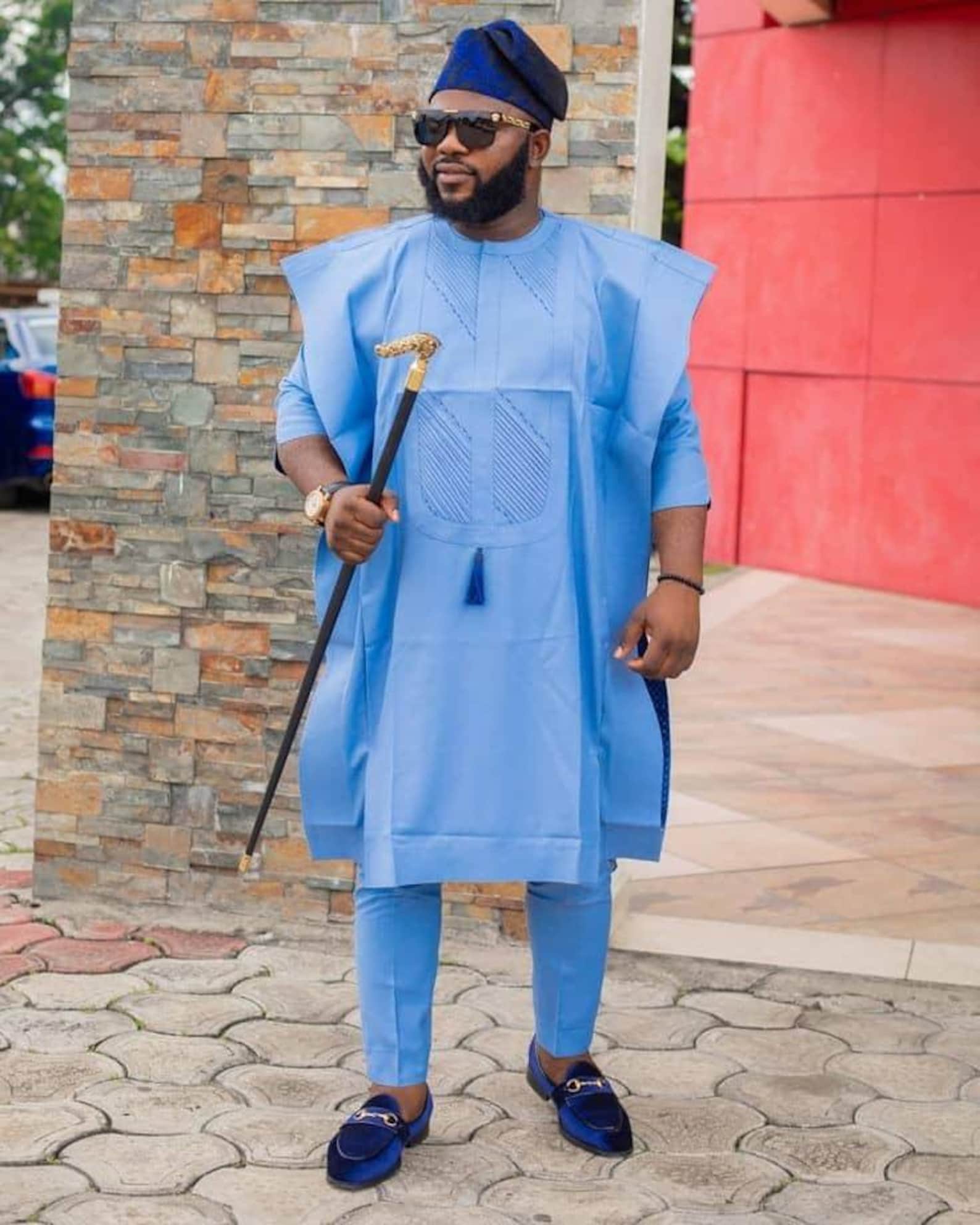 African Men's Agbada Wear, African Men's Clothing, Men's Dashiki Style ...