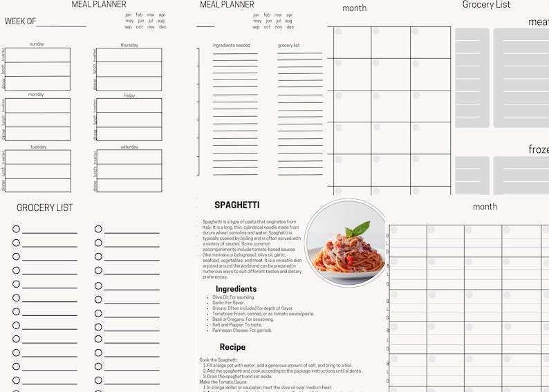 Meal Prep & Grocery List Template I Complete Set of Meal Prep Guide and ...