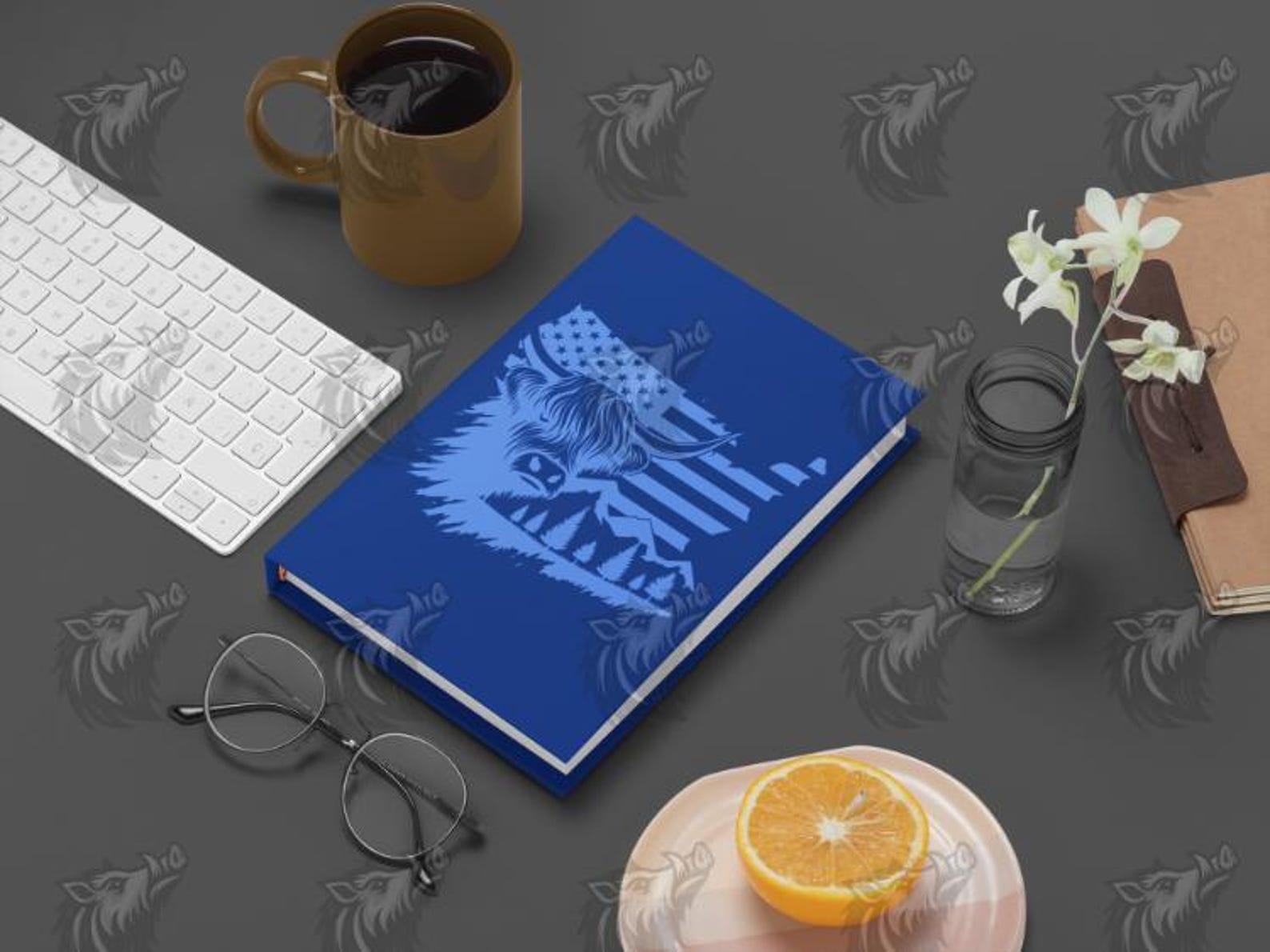 United States Highland Cow Flag SVG Digital Download File, Transparent ...