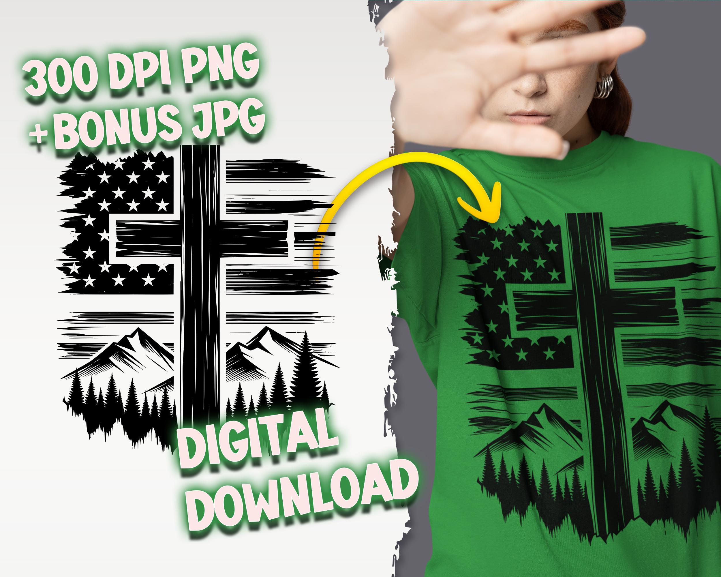 Cross SVG - Forest Flag Rustic Nature Design for Vinyl Decals, Laser ...