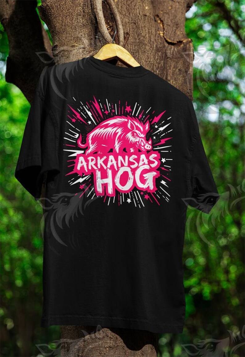 Arkansas Hog Burst Pink Design High Res JPG, Transparent PNG, Digital ...