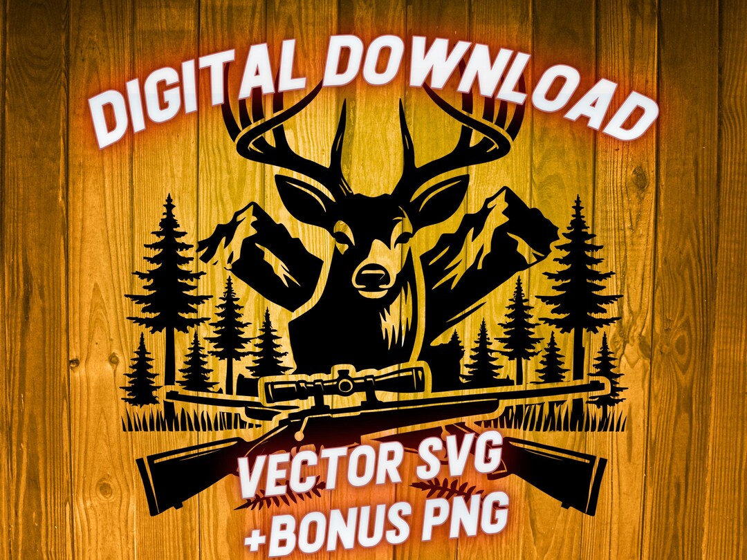 Buck Head Hunting SVG: Forest, Mountains, Wildlife (digital Download ...