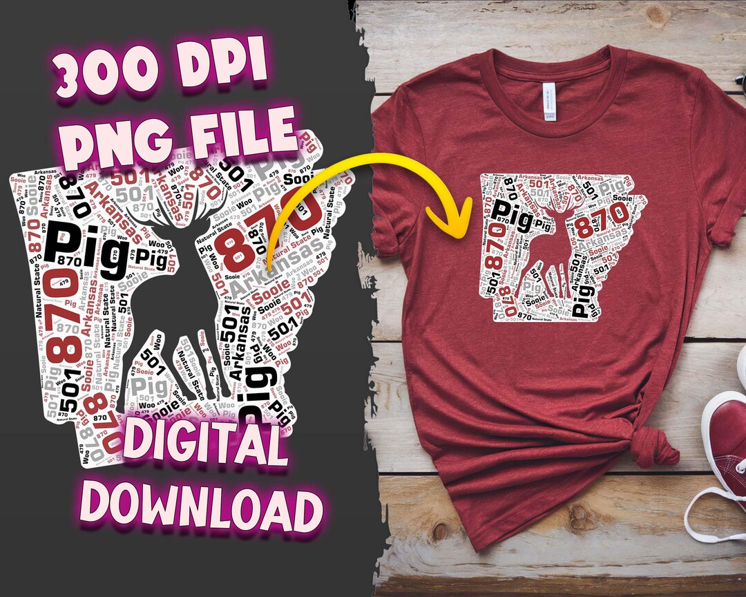 Arkansas Deer Word Art State Team Colors, Illustration, High Res ...