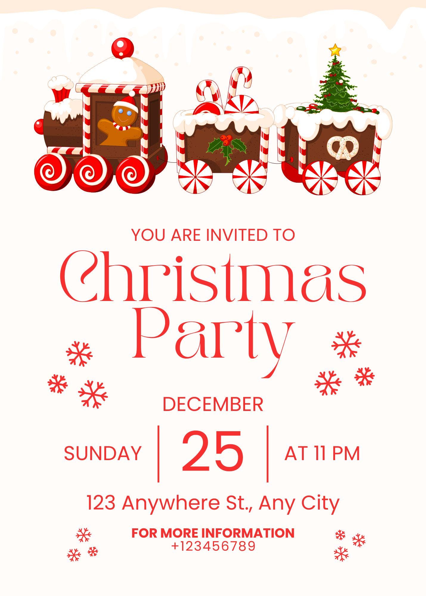 Christmas Party Invitation Holiday Invitation,christmas Card, Festive ...