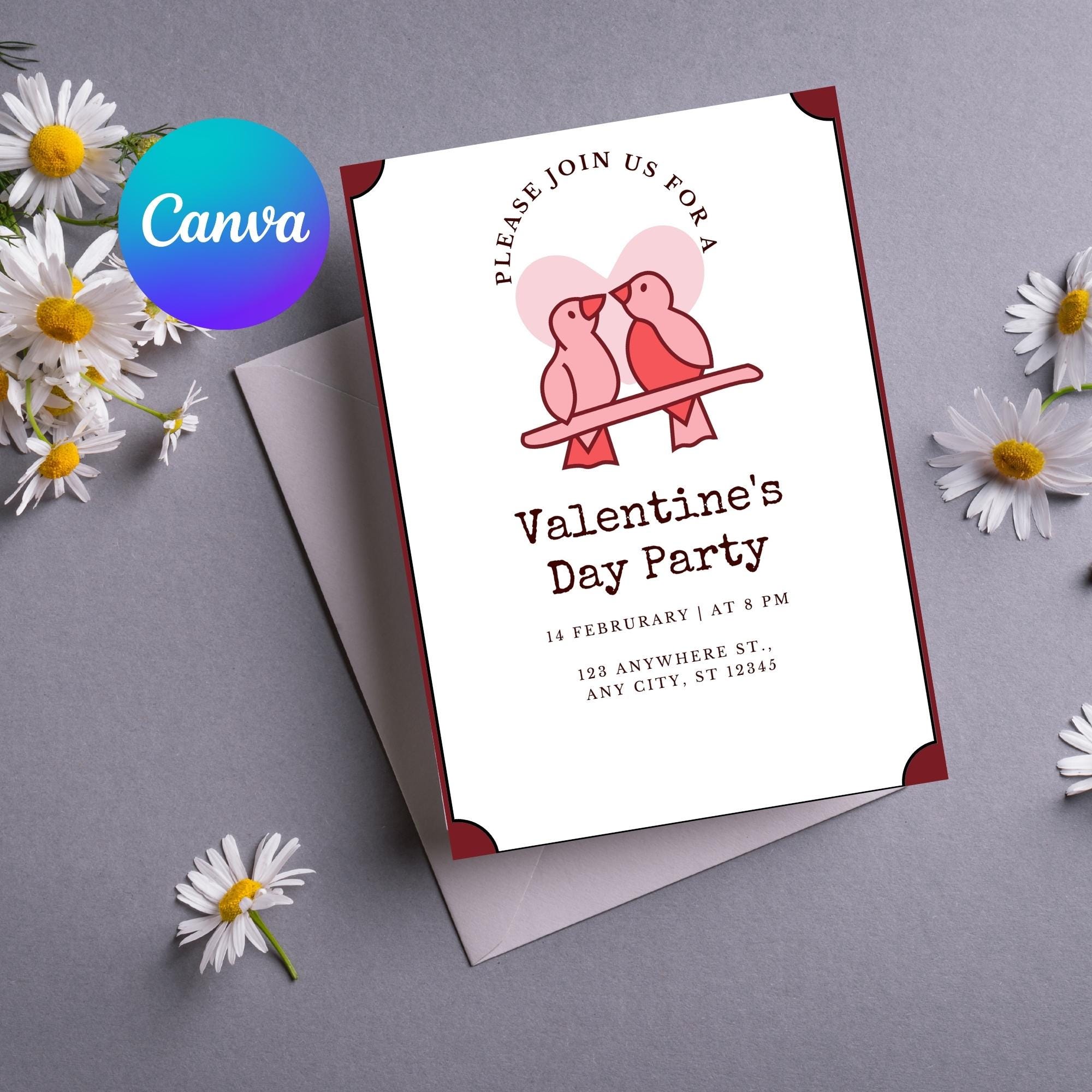 Valentine’s Day Party Invitation |romantic Event Invitation ...
