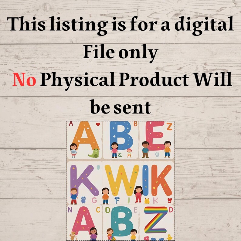 ABC Alphabet Flashcards: Fun English Learning Cards (digital Download ...