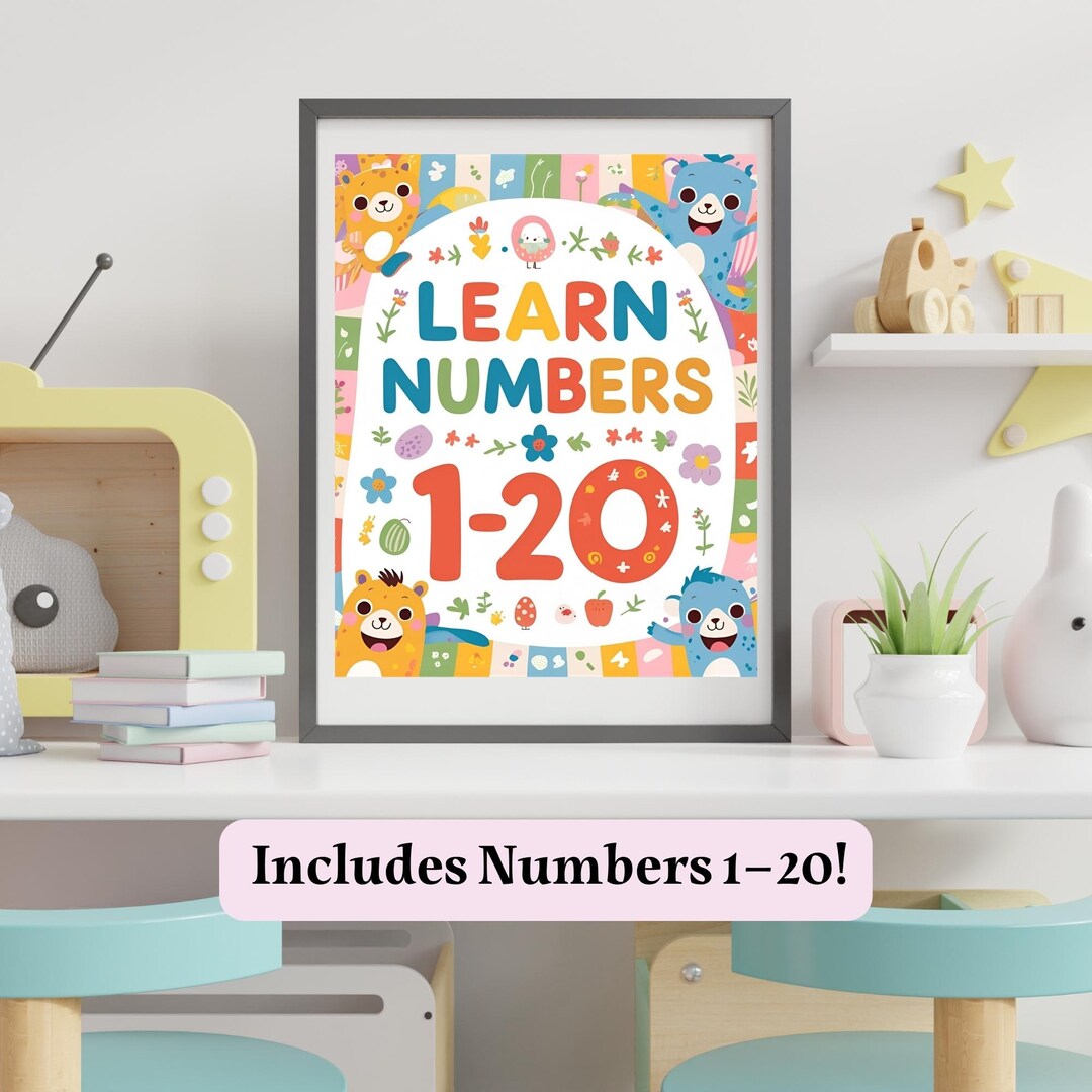 Learn Numbers 1–20 Flashcards for Kids | Cute Printable Numbers for ...