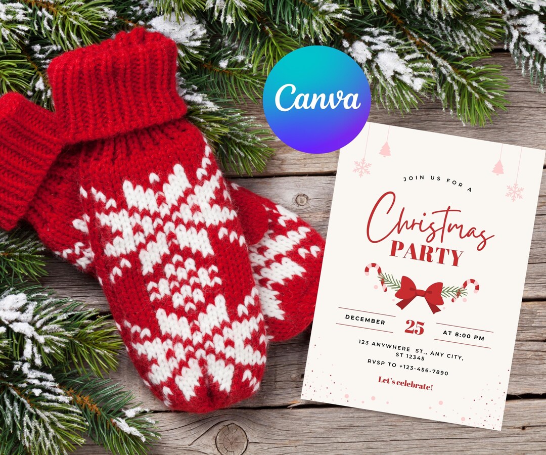Elegant Christmas Party Invitation: Festive Holiday Gathering (canva ...