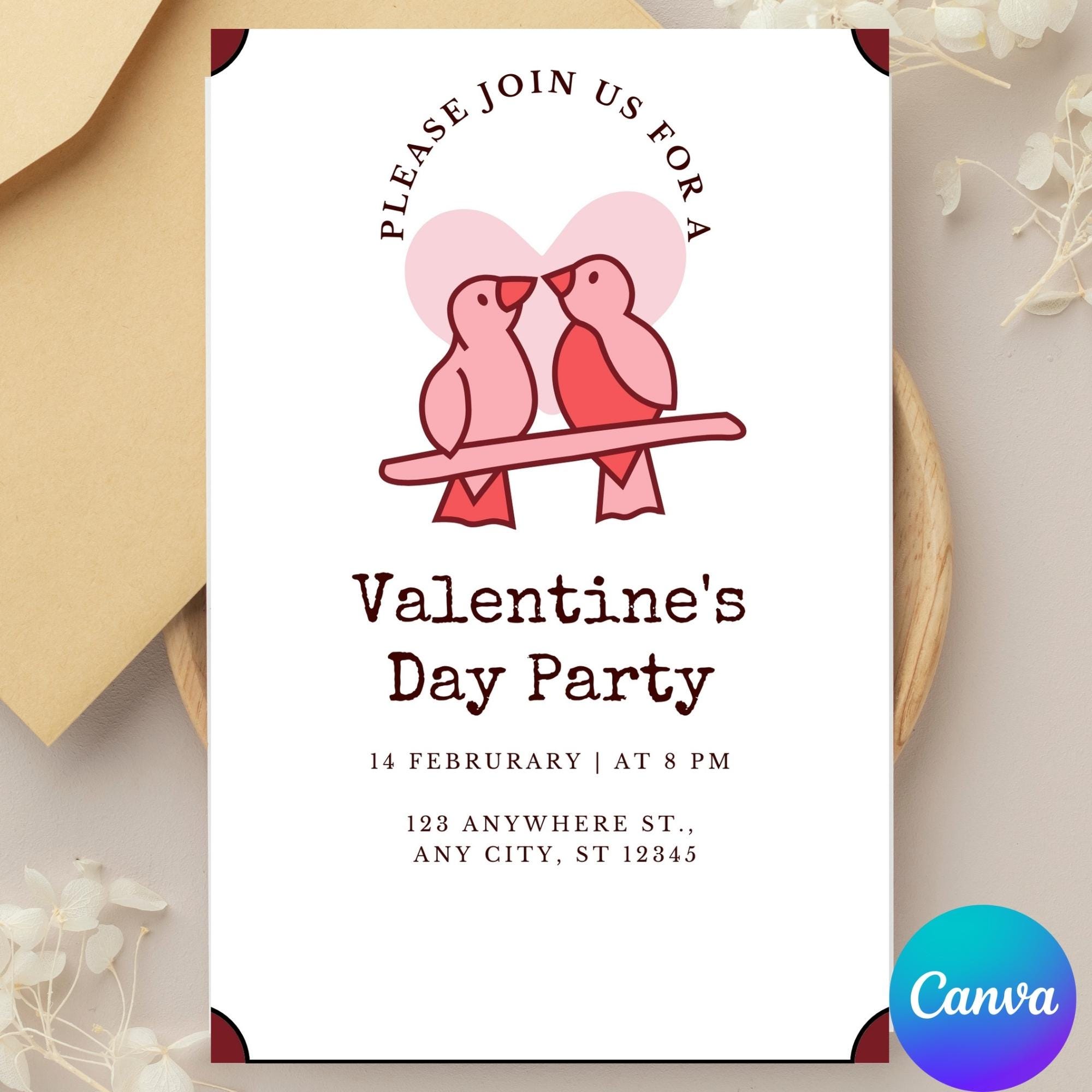 Valentine’s Day Party Invitation |romantic Event Invitation ...