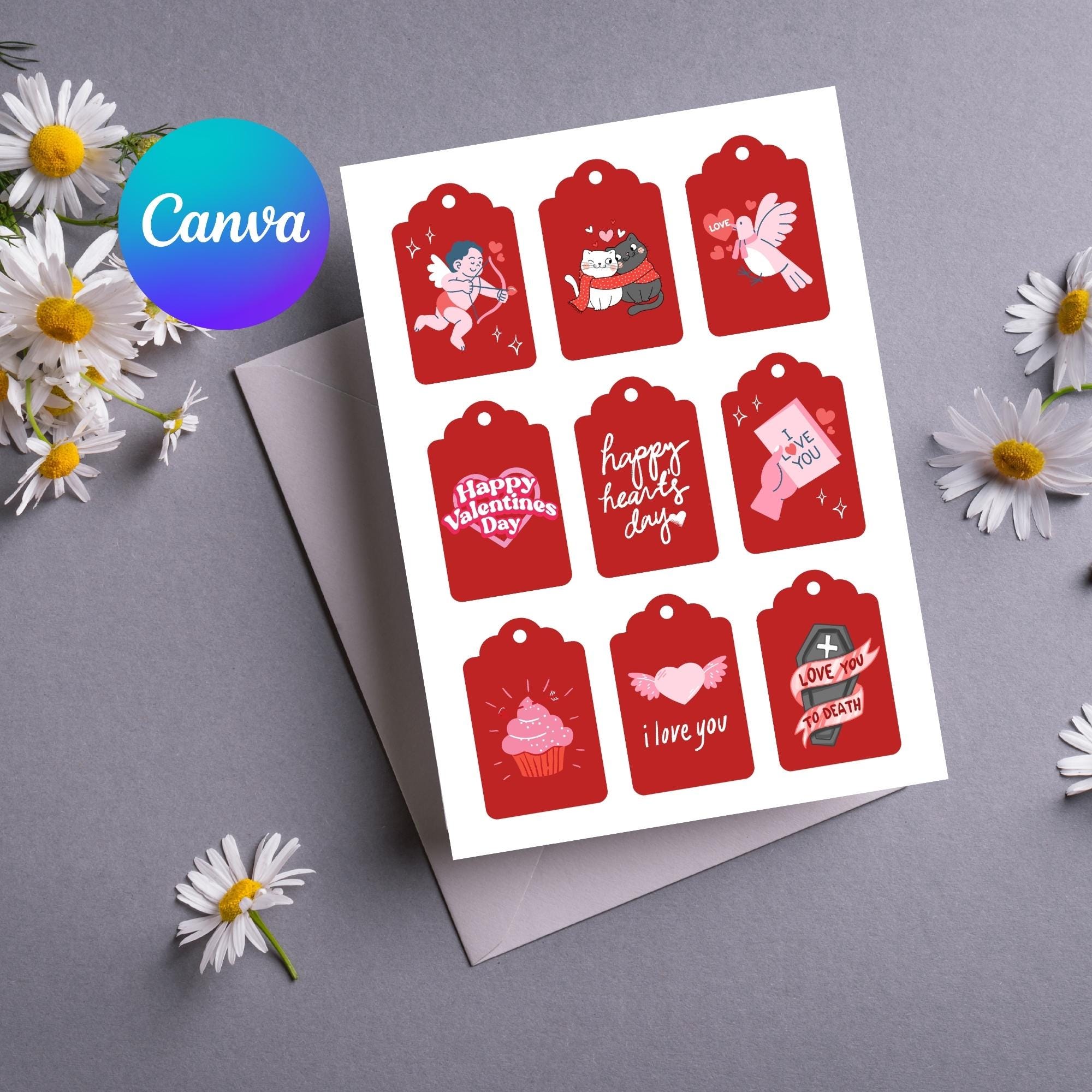 Valentine's Day Gift Tags–love&romance Lovestickers Romantictags ...