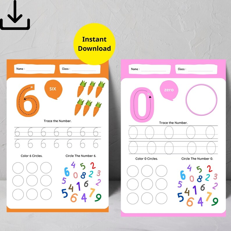 Number Tracing Worksheets, Preschool Math, Montessori Activity ...