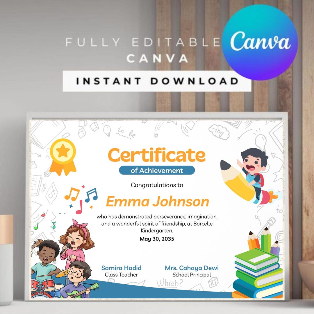 Modèle de certificat de mérite pour enfants, prix de l'école coloré ...