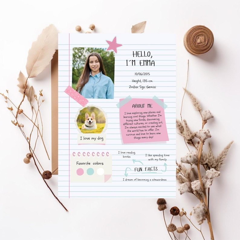 Editable Meet the Student Poster Template for Kids, Back to School ...