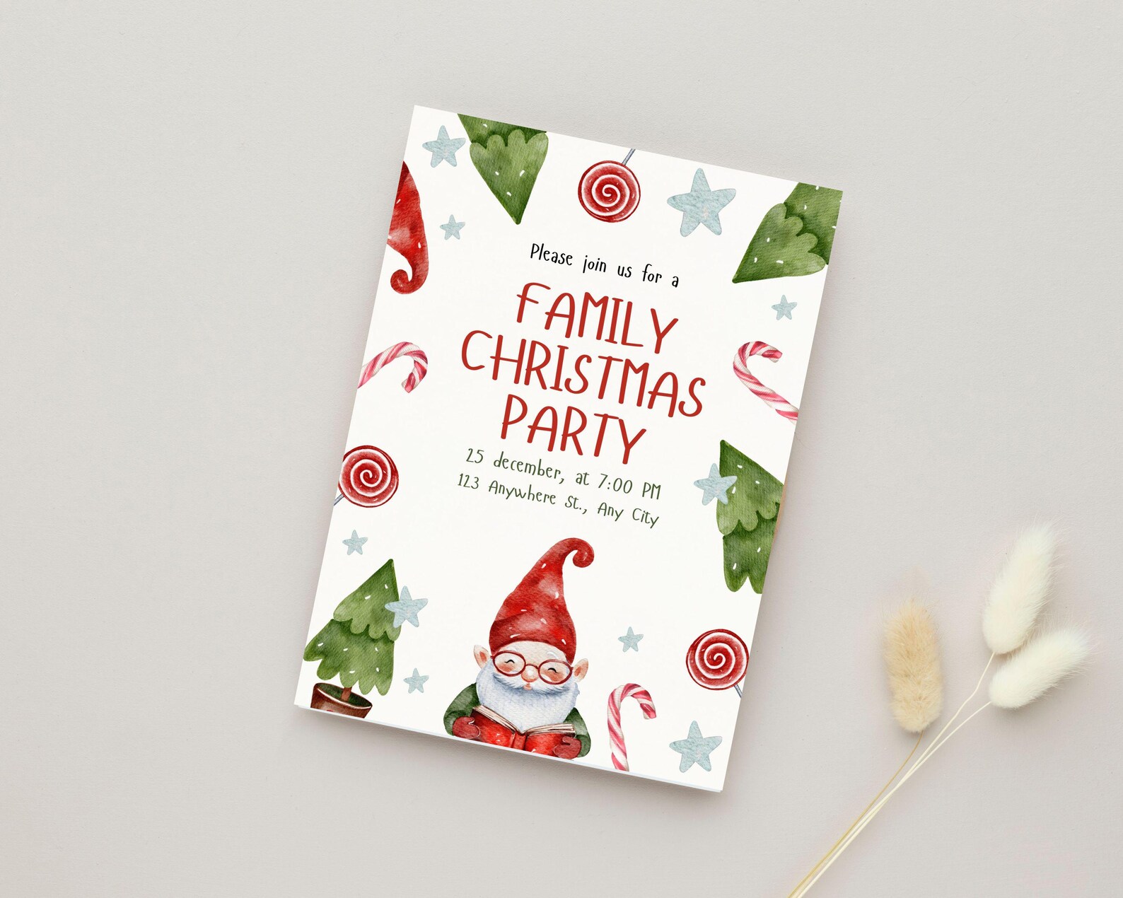 Illustrated Family Christmas Party Invitation Christmas ,family ...