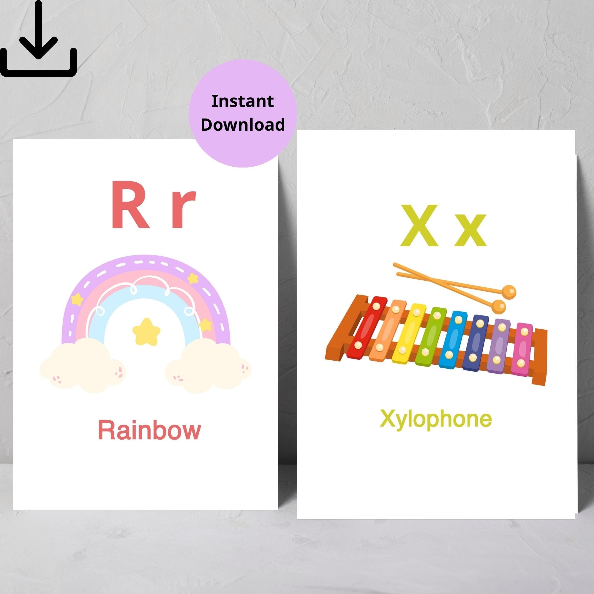 ABC Alphabet Flashcards: Fun English Learning Cards (digital Download ...