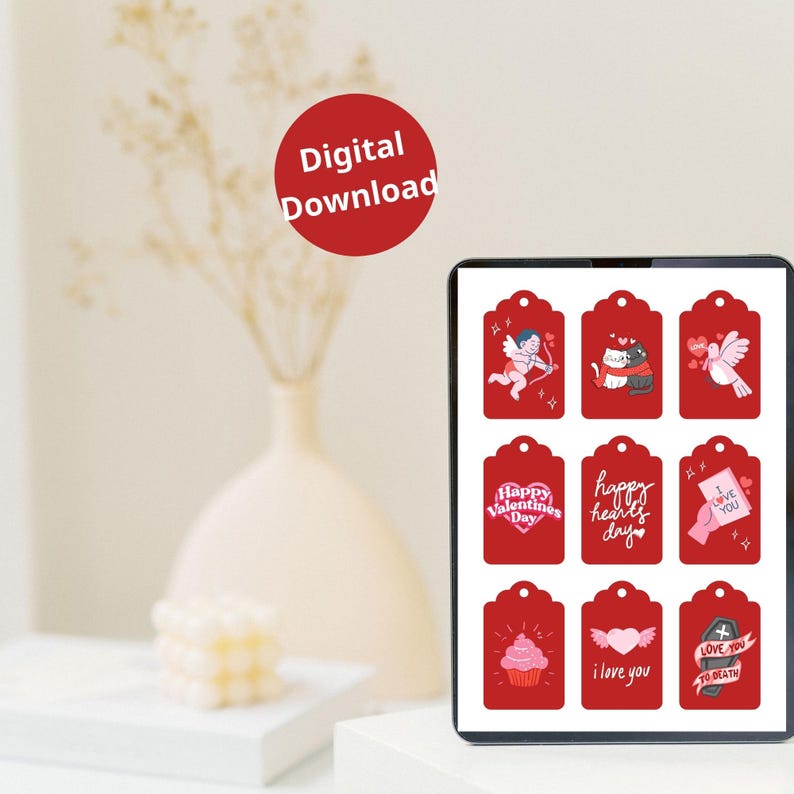 Valentine's Day Gift Tags–love&romance Lovestickers Romantictags ...