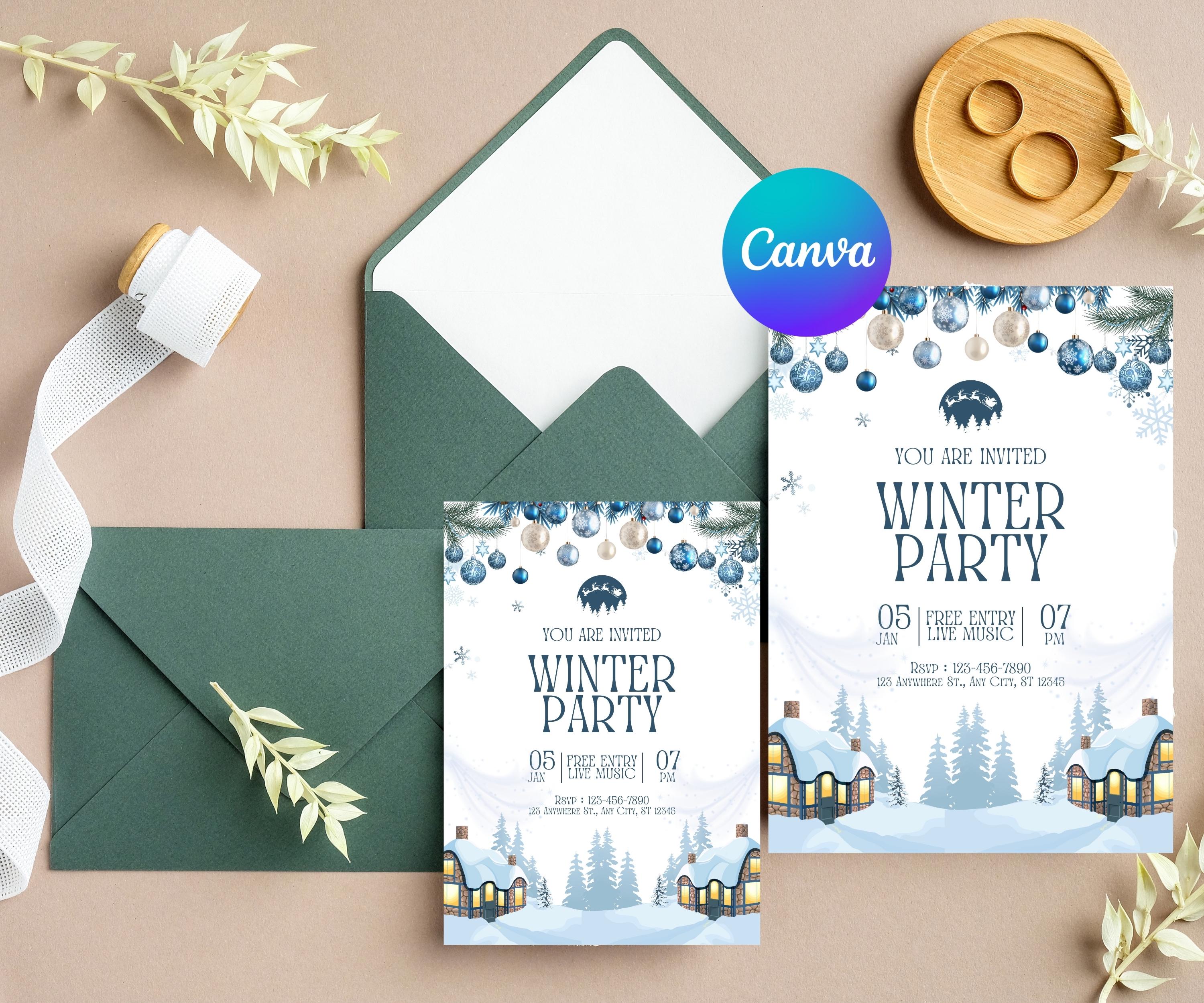 Winter Wonderland Party Invitation Festive Holiday Celebration ...