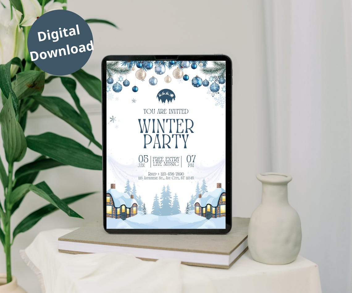Winter Wonderland Party Invitation Festive Holiday Celebration ...