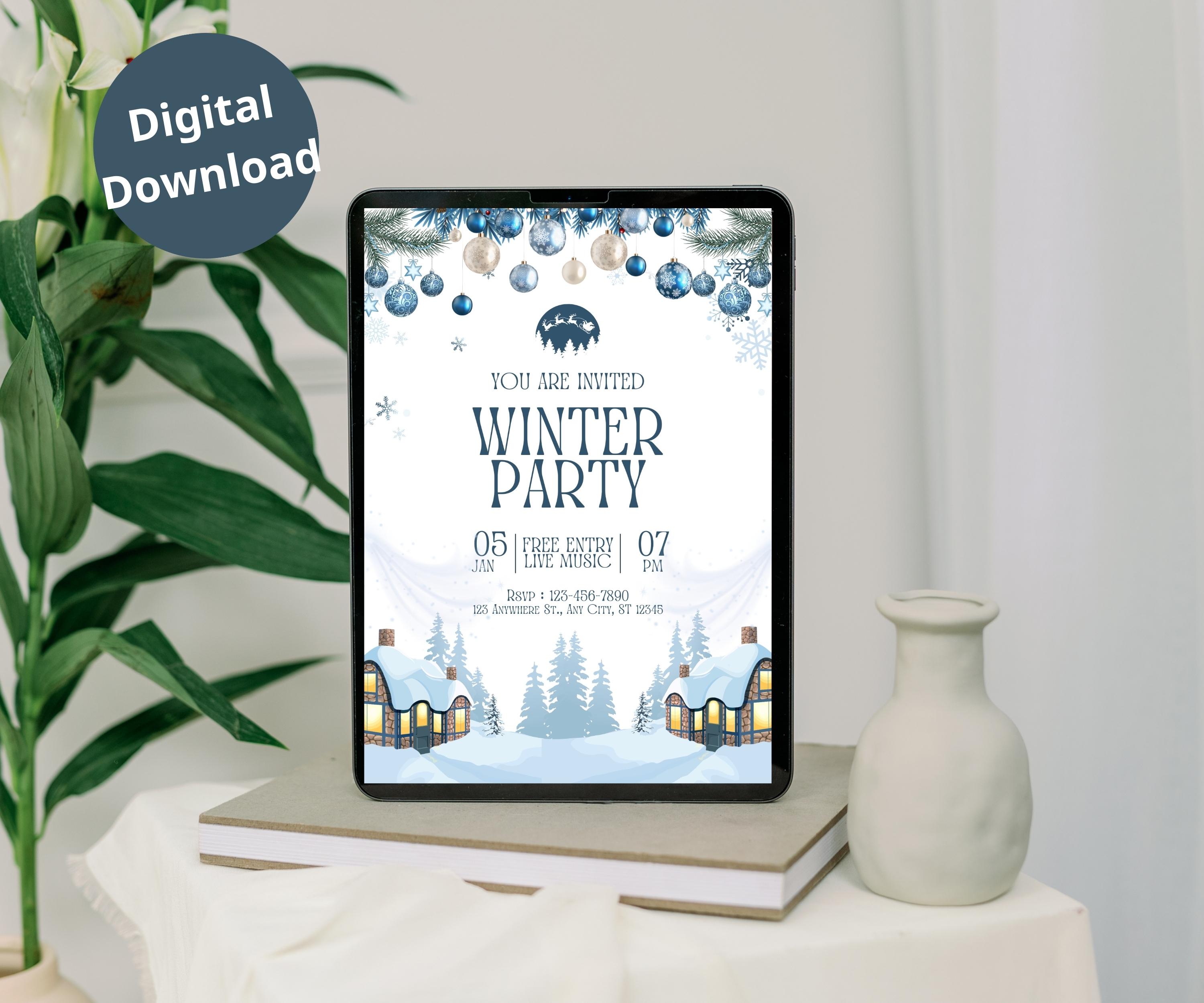 Winter Wonderland Party Invitation Festive Holiday Celebration ...