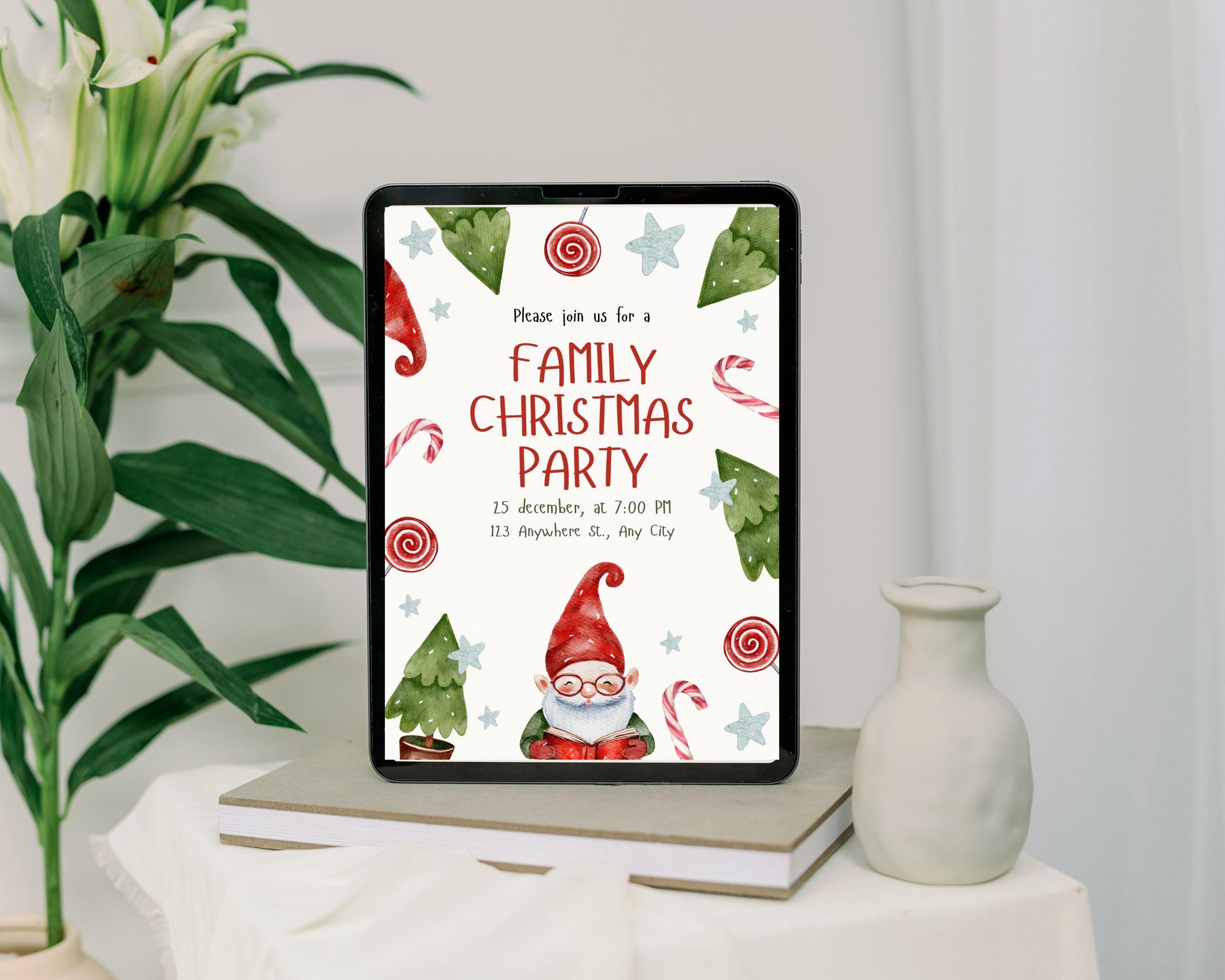 Illustrated Family Christmas Party Invitation Christmas ,family ...