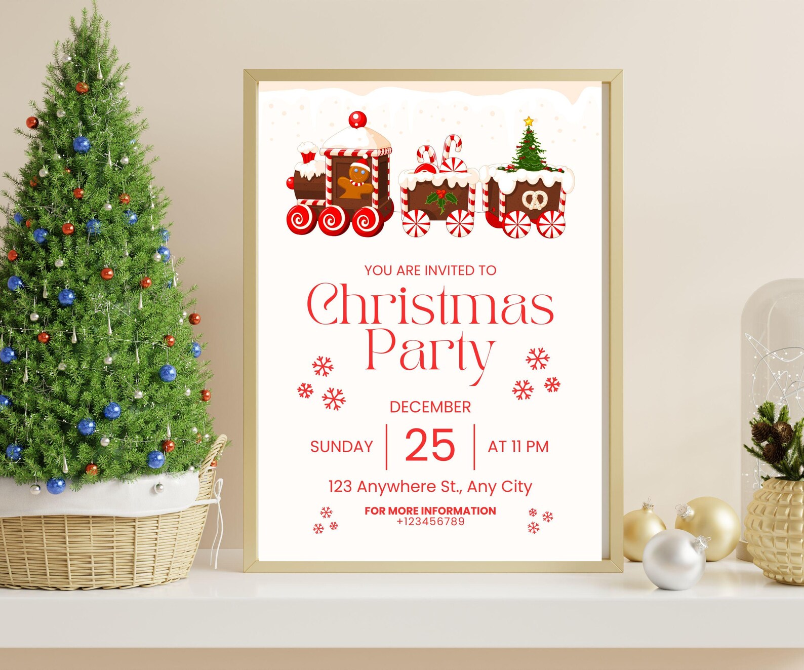 Christmas Party Invitation Holiday Invitation,christmas Card, Festive ...