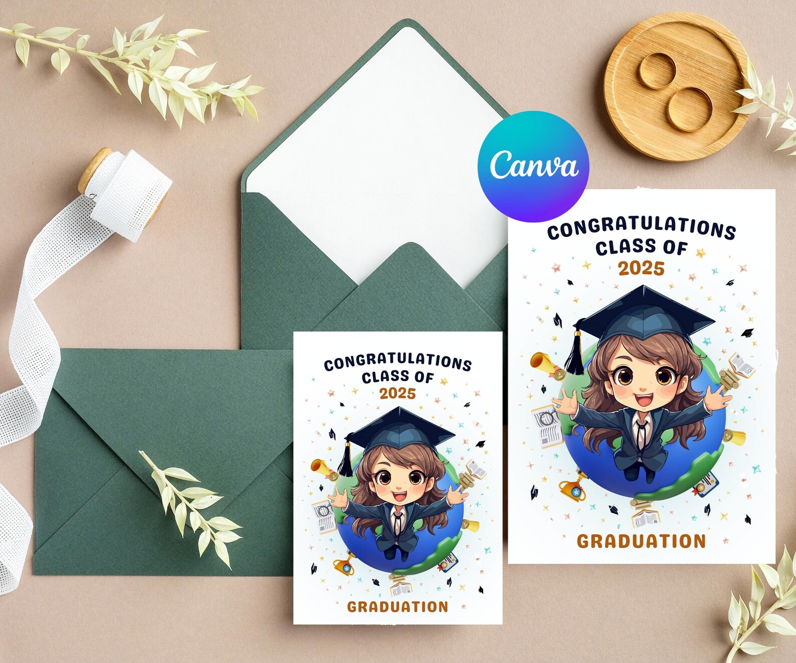 Class of 2025 Graduation Invitation: Editable Canva Template (digital ...