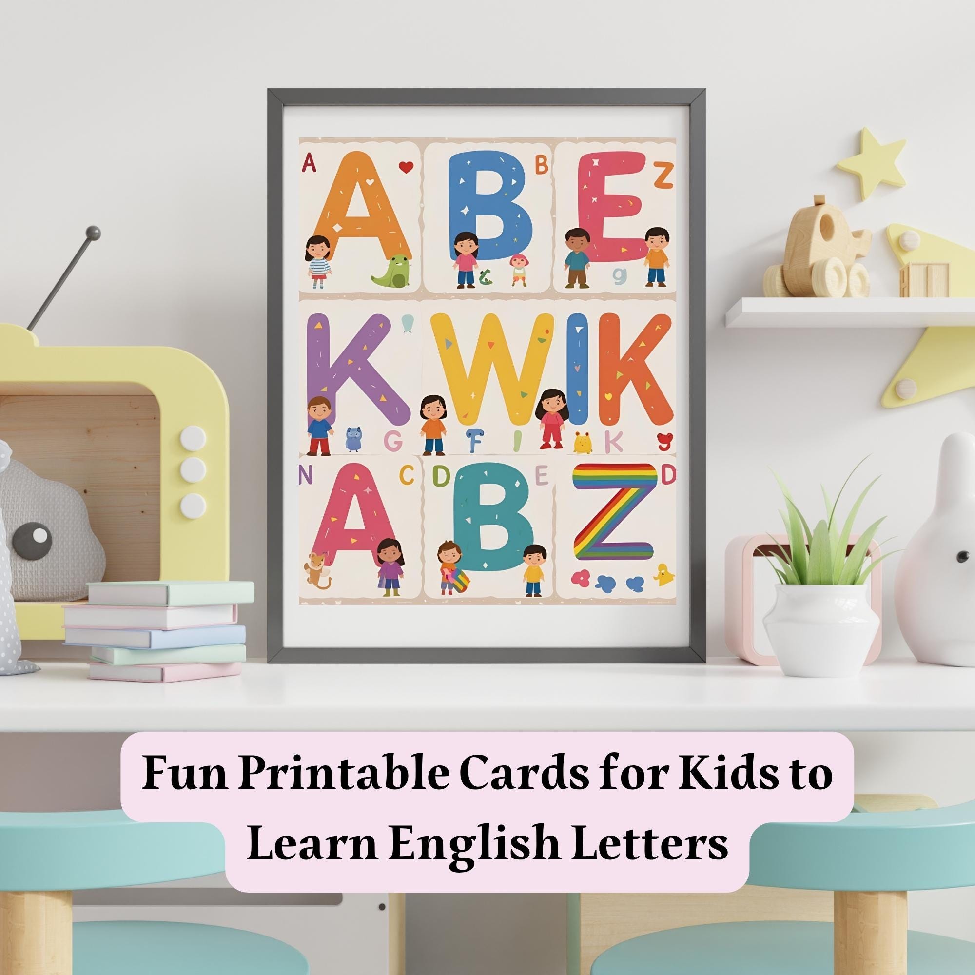 ABC Alphabet Flashcards: Fun English Learning Cards (digital Download ...