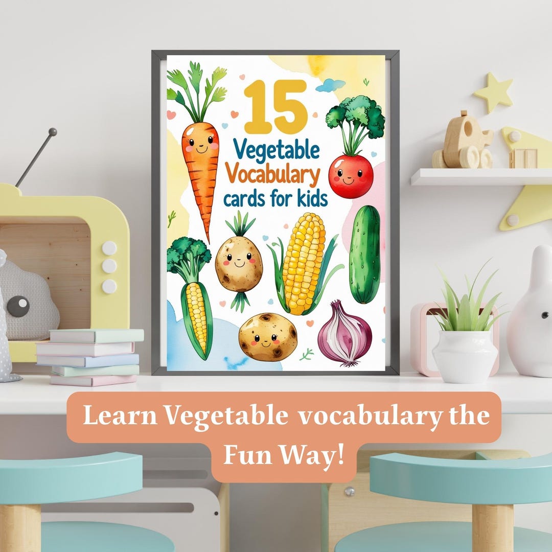 15 Cute Vegetable Flashcards for Kids Learning English – Educational ...