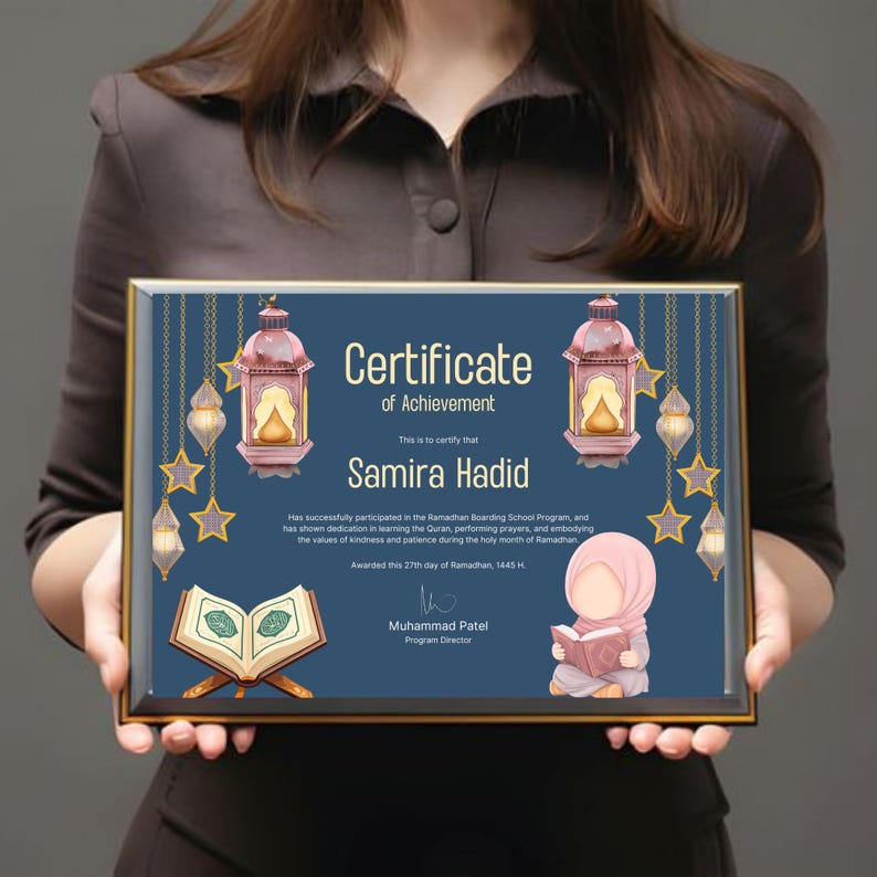Personalized Ramadan Certificate: Islamic Kids Achievement Award ...