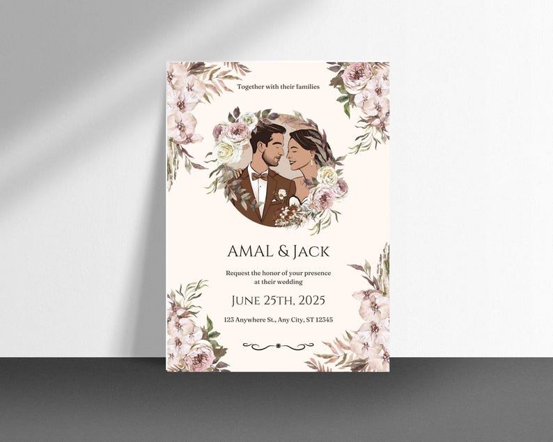 Elegant Floral Wedding Invitation Floral Wedding Invite, Elegant ...
