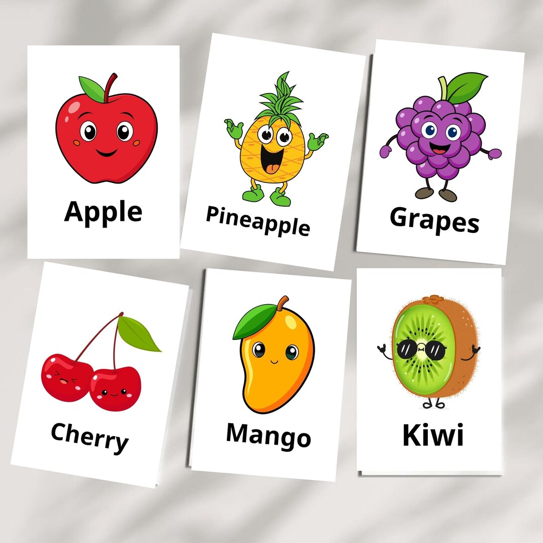 Cartes éclair sur les fruits - Apprentissage de l'anglais, éducation ...