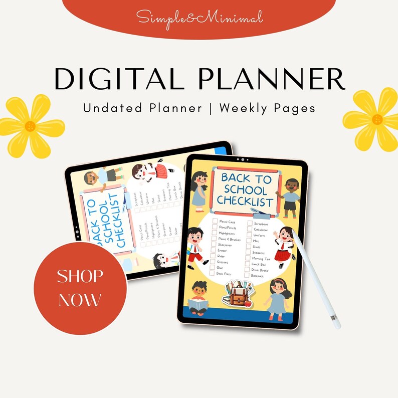 Back to School Checklist Printable: Editable School Supply List (PDF ...