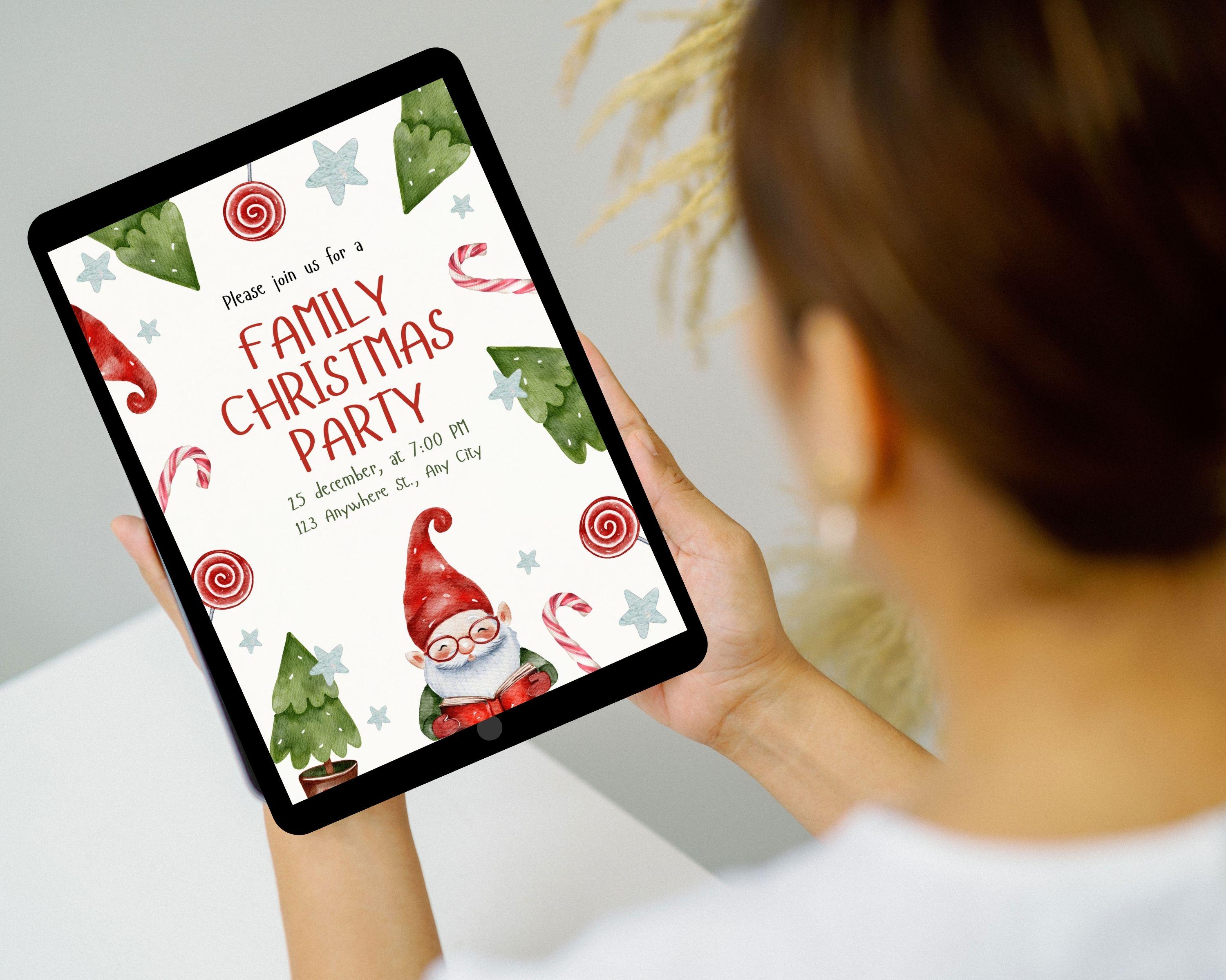 Illustrated Family Christmas Party Invitation Christmas ,family ...