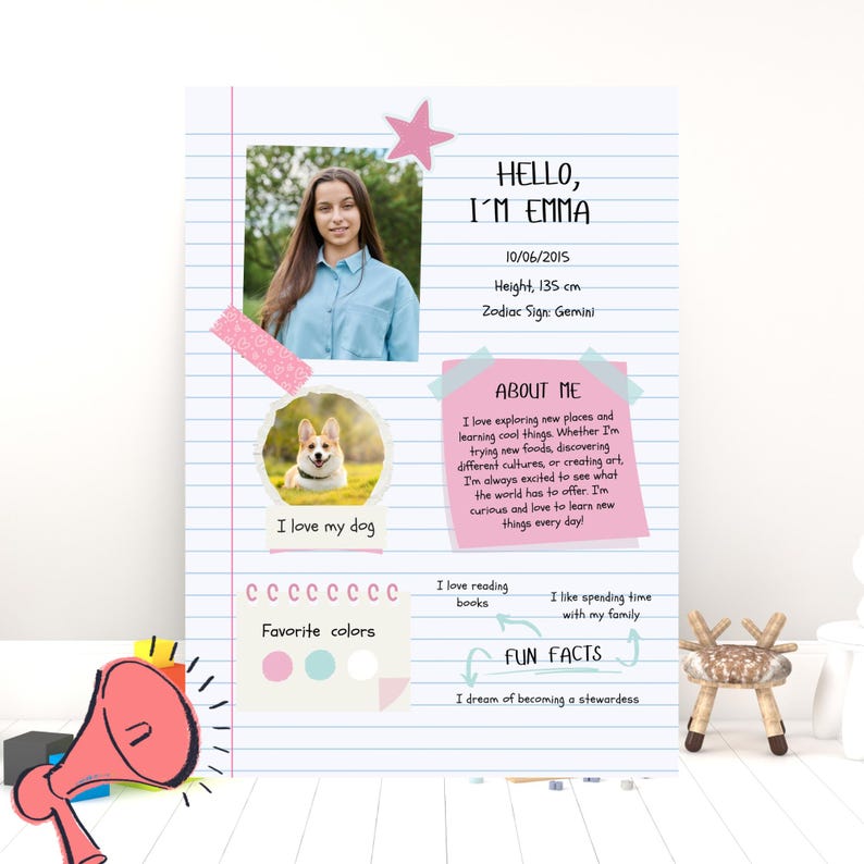 Editable Meet the Student Poster: Back to School Printable (canva ...