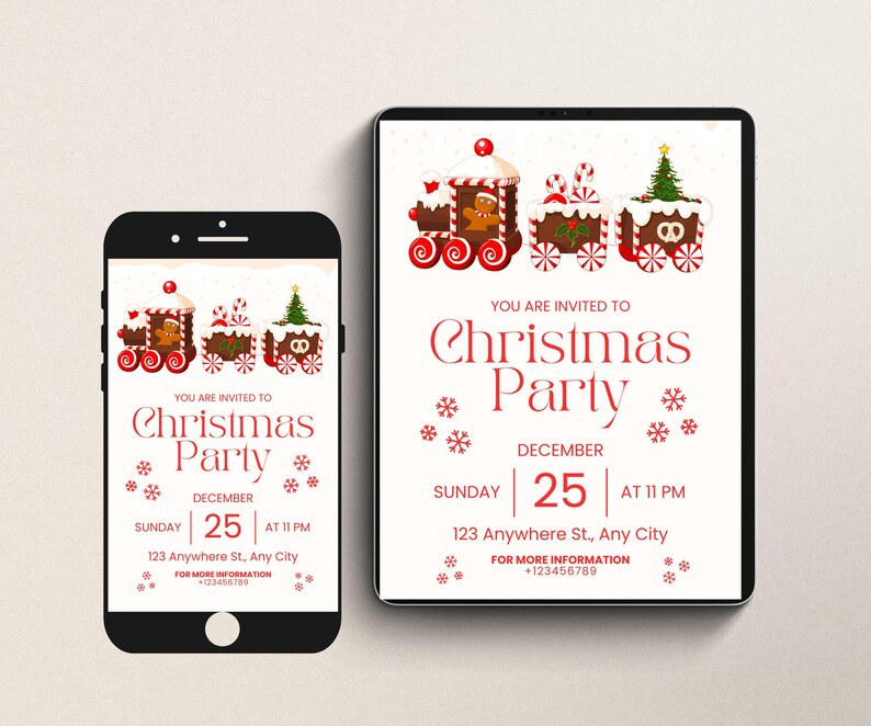 Christmas Party Invitation Holiday Invitation,christmas Card, Festive ...