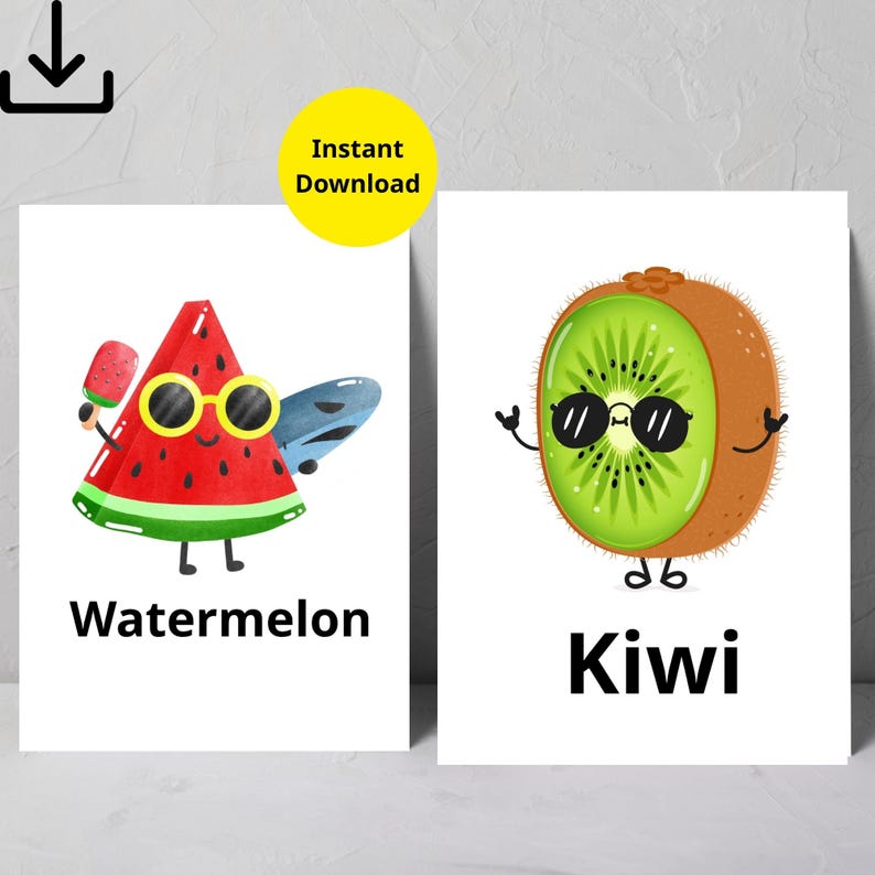 Fruit Flashcards – English Learning, Preschool Education (PDF Pattern ...