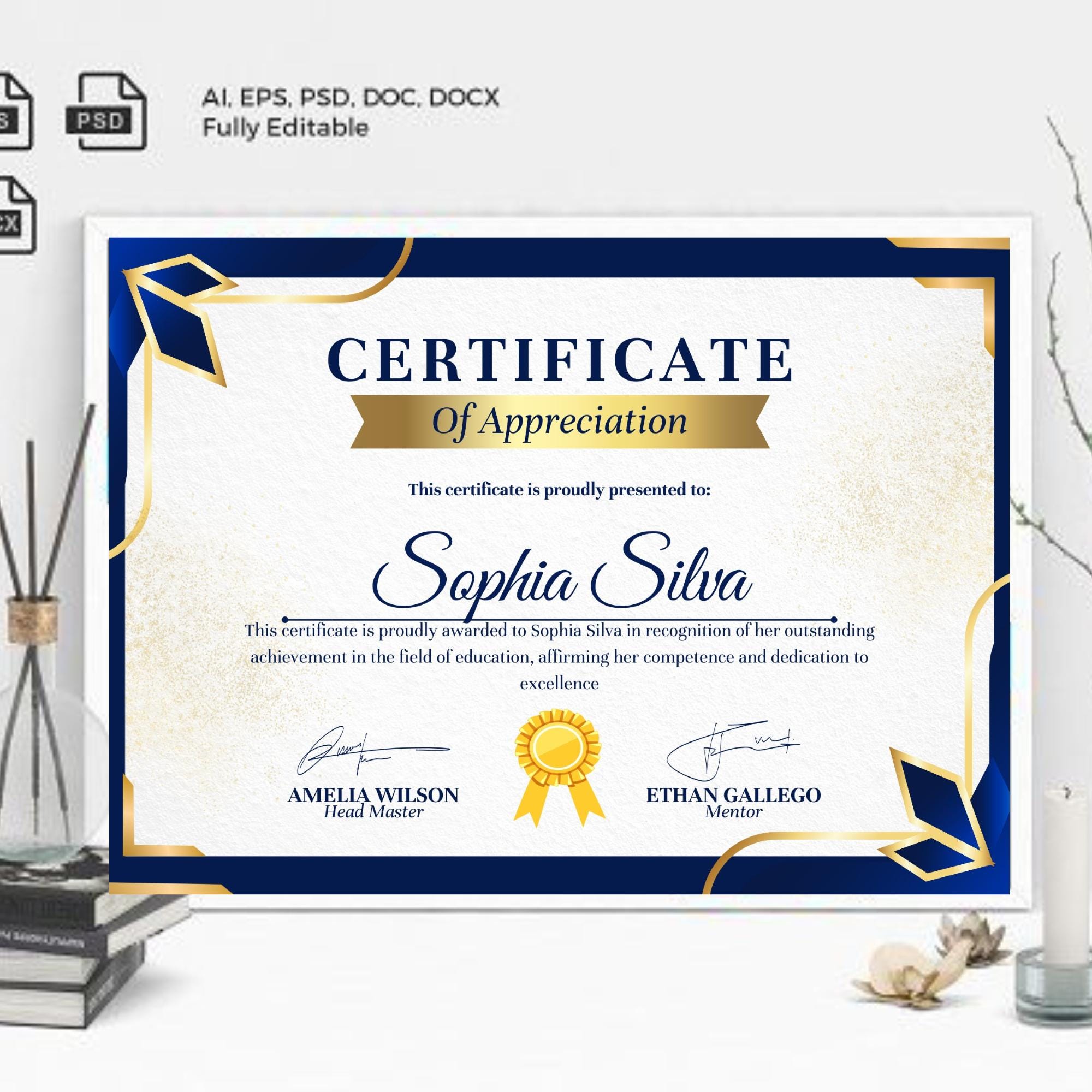 Personalized Certificate of Appreciation: Editable Canva Template ...