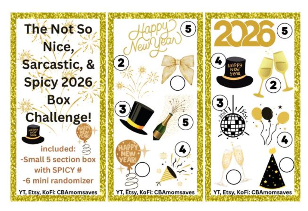 The NOT so Nice, Sarcastic, & Spicy 2026 Box Challenge - Etsy