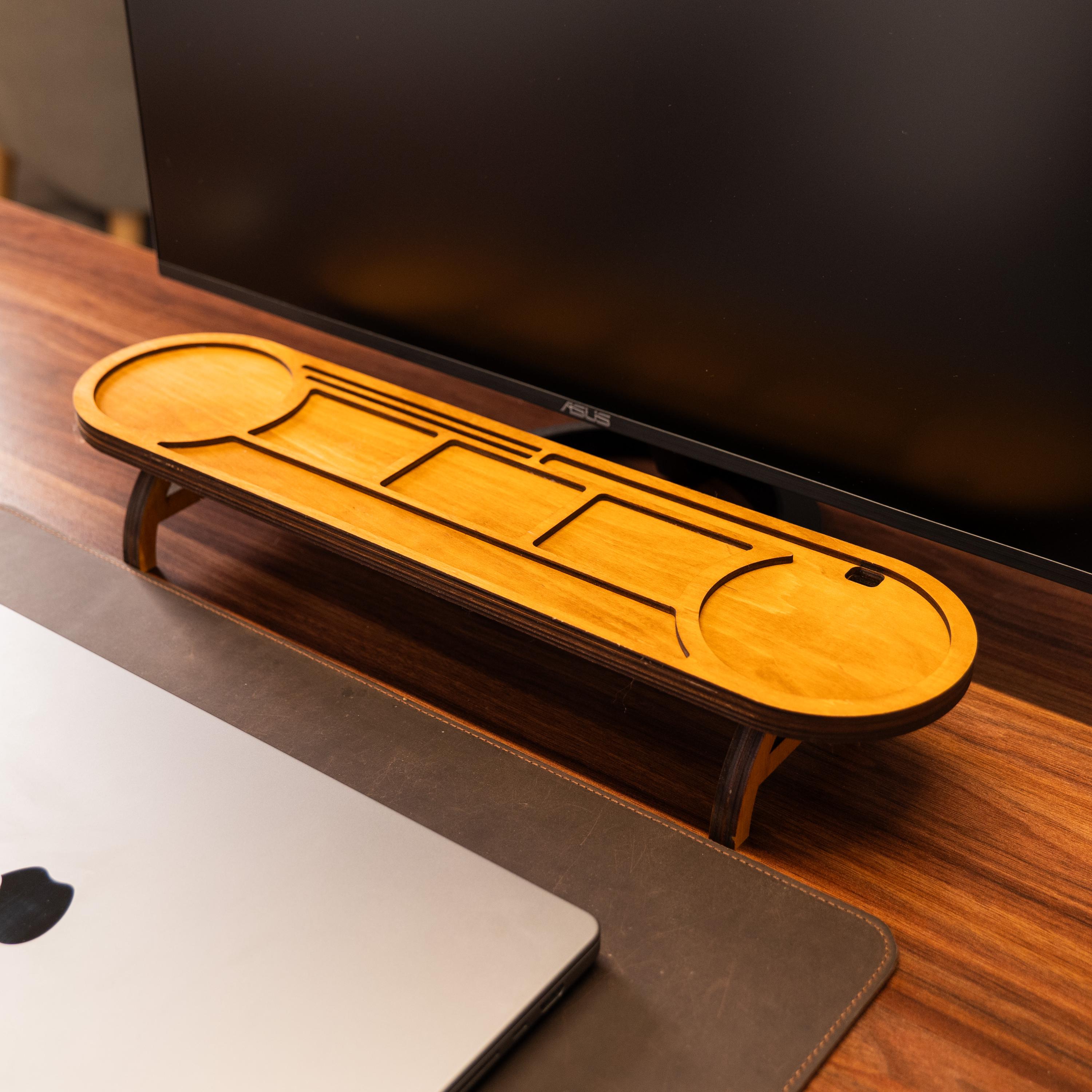 Wood Docking Station & Desk Organizer: Custom Desk Stand, Wood Phone ...