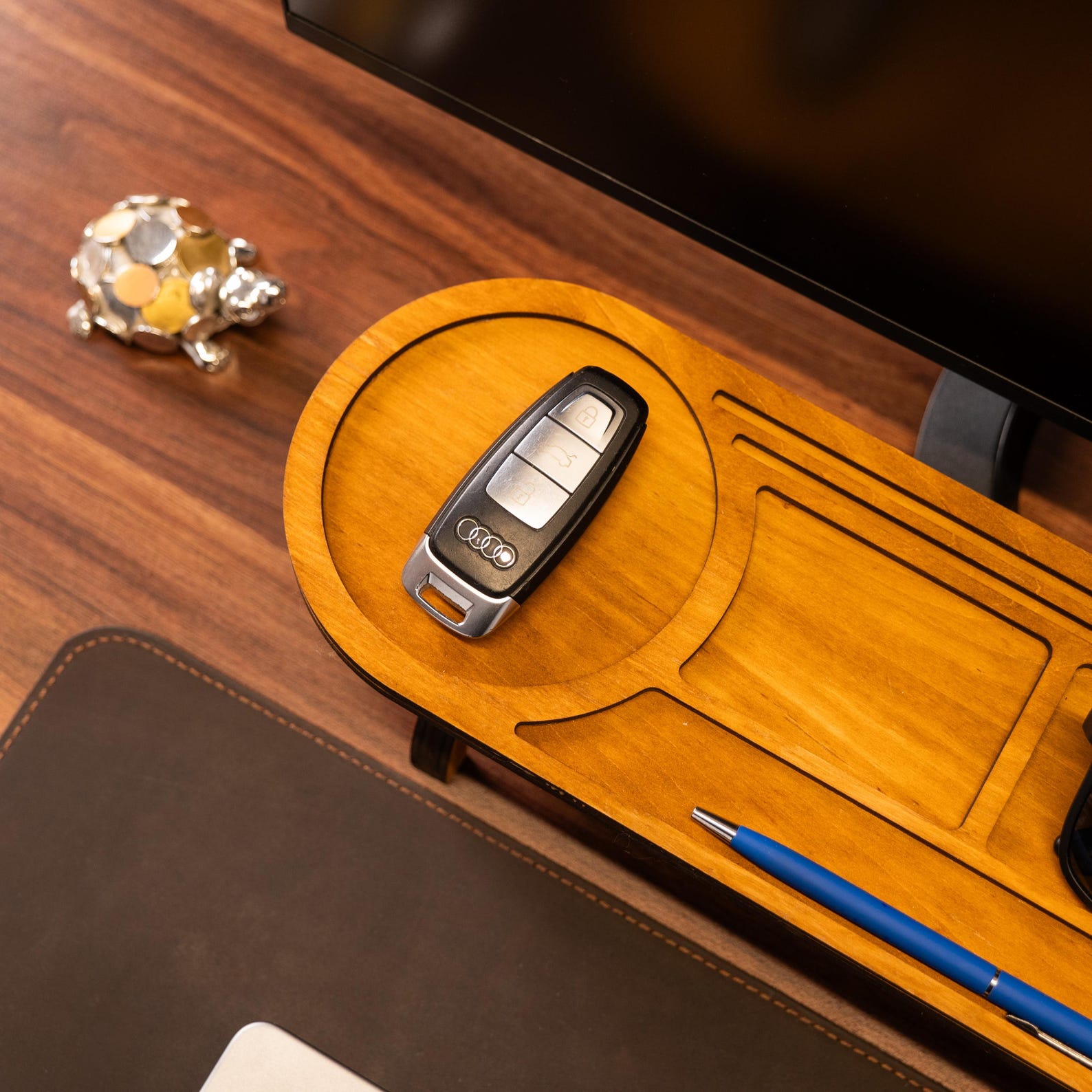 Wood Docking Station & Desk Organizer: Custom Desk Stand, Wood Phone ...