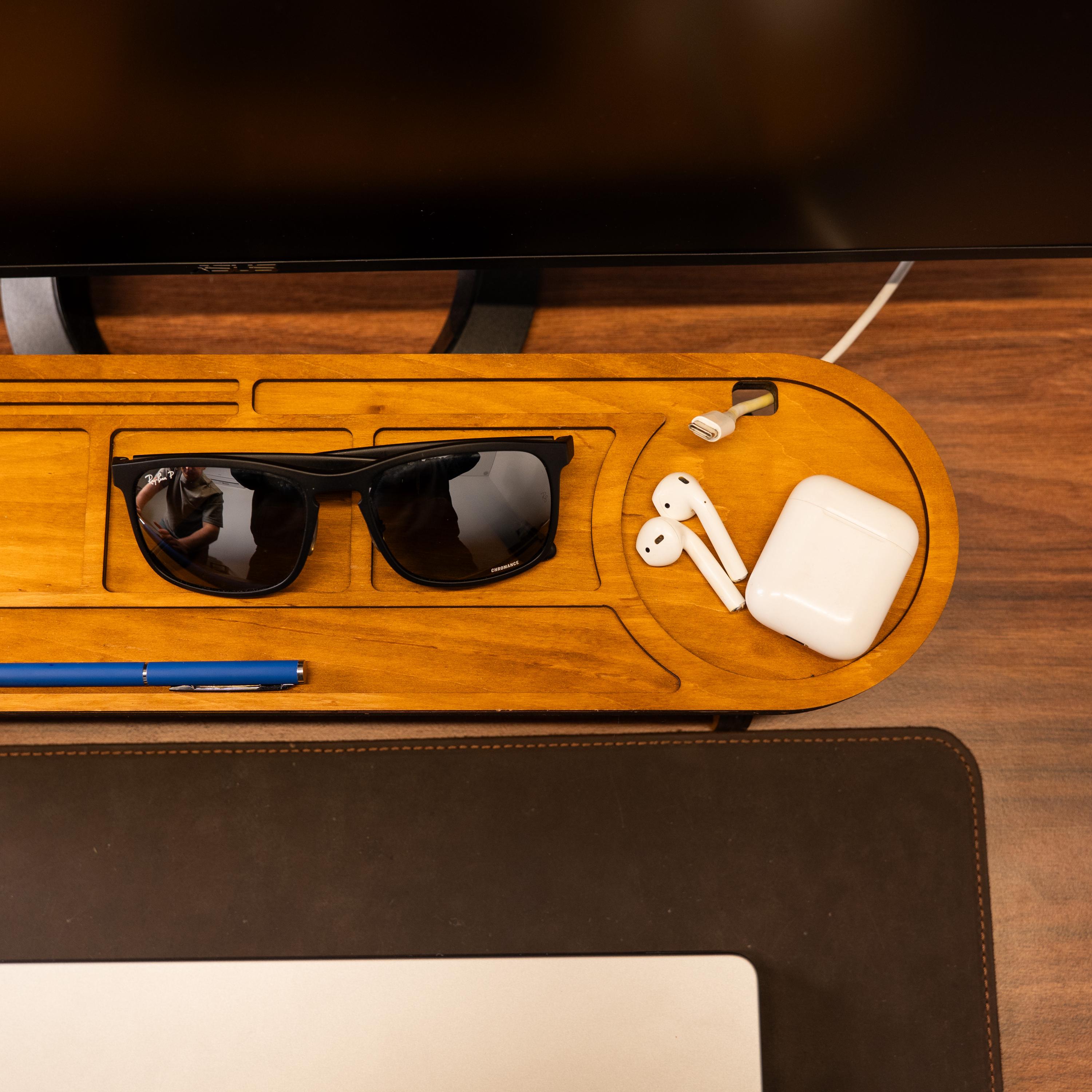 Wood Docking Station & Desk Organizer: Custom Desk Stand, Wood Phone ...