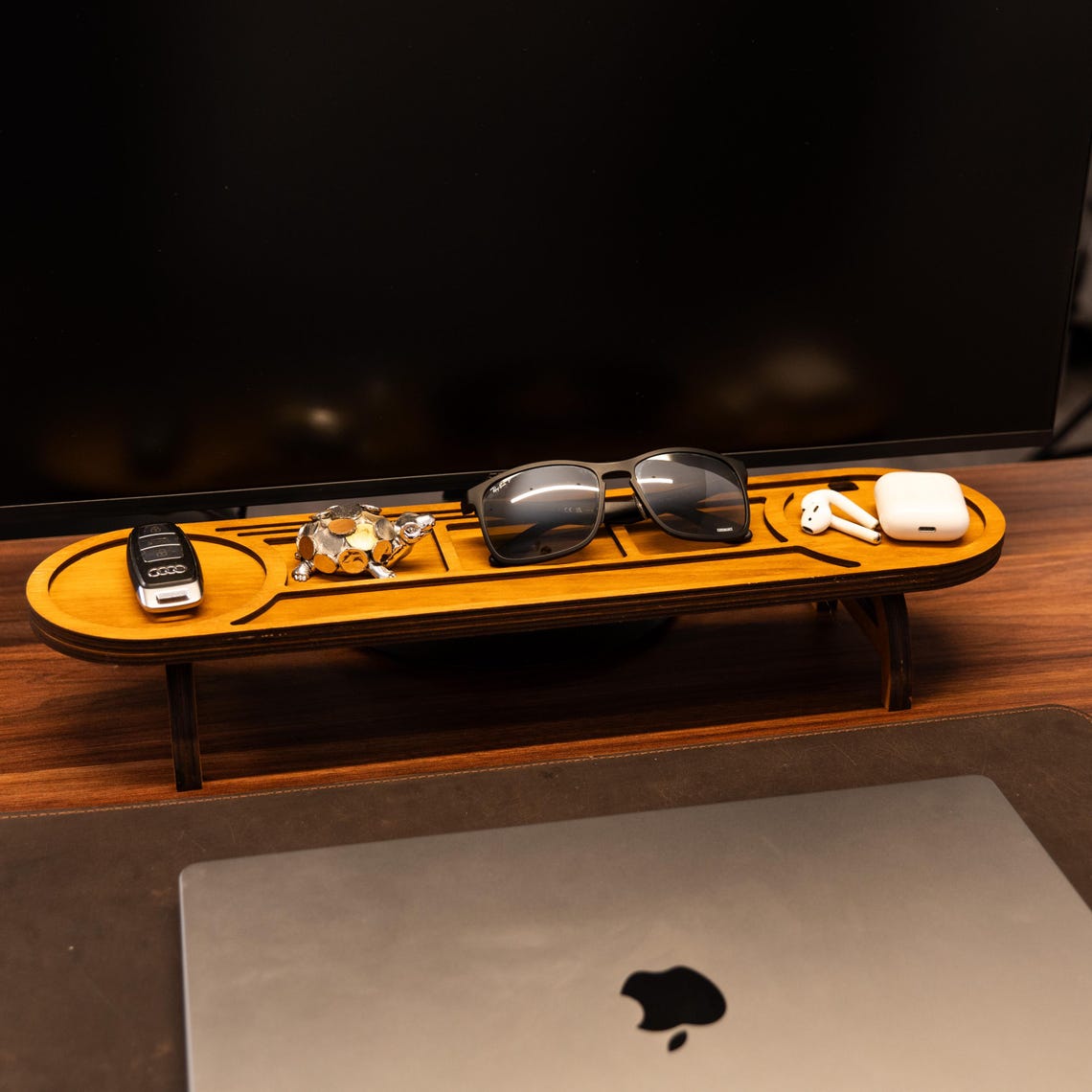 Wood Docking Station & Desk Organizer: Custom Desk Stand, Wood Phone ...