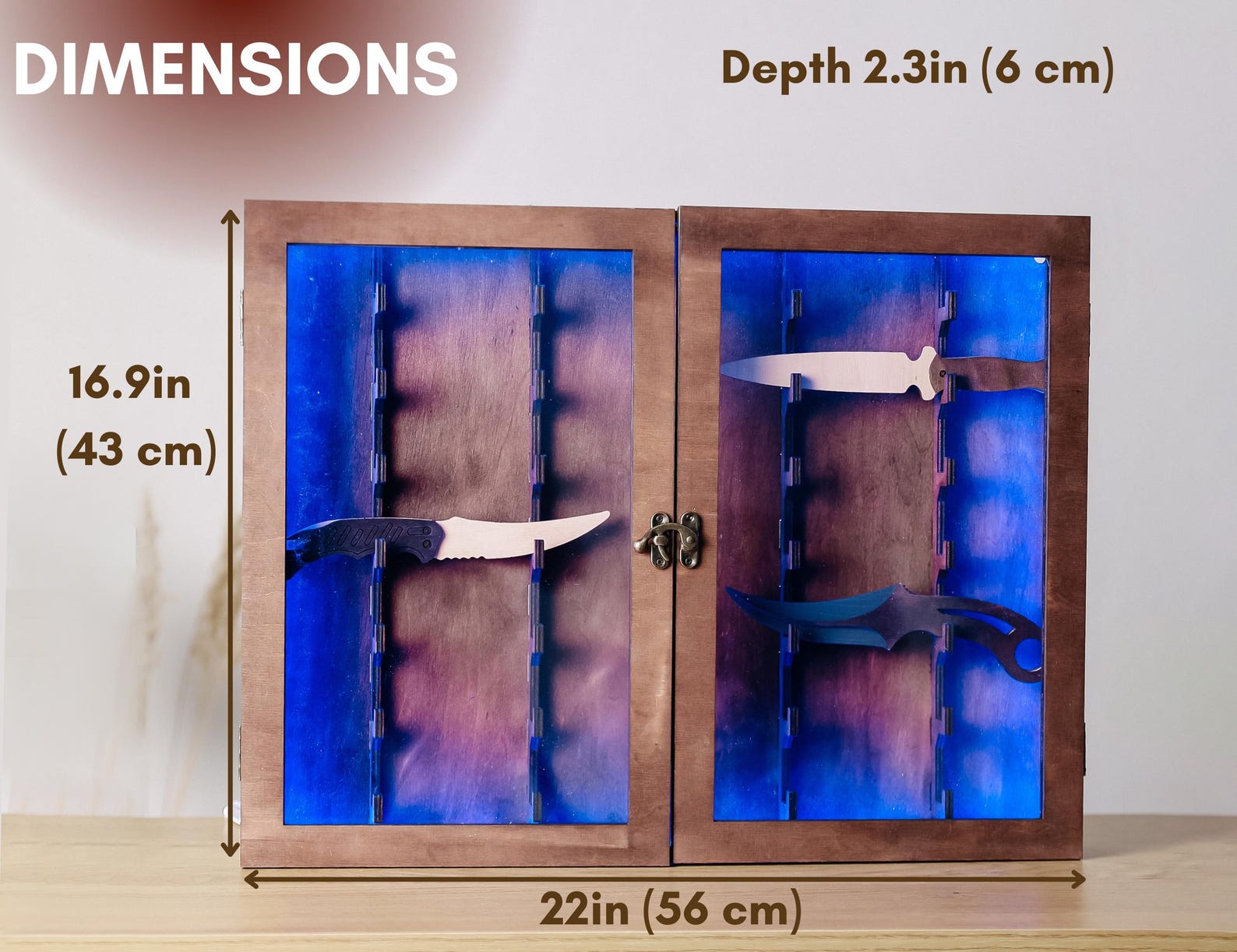 Knife Display Shelf, Knives Led Display Case Glass Doors, Knife Lighted ...