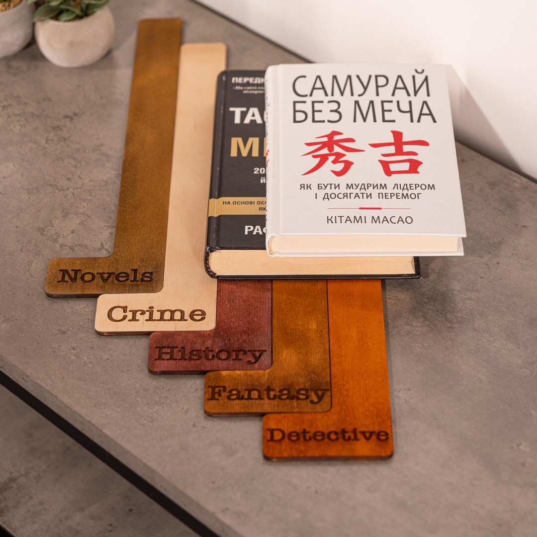 Book Genre Separators, Book Dividers Wood, Handmade Book Divider, Wood ...