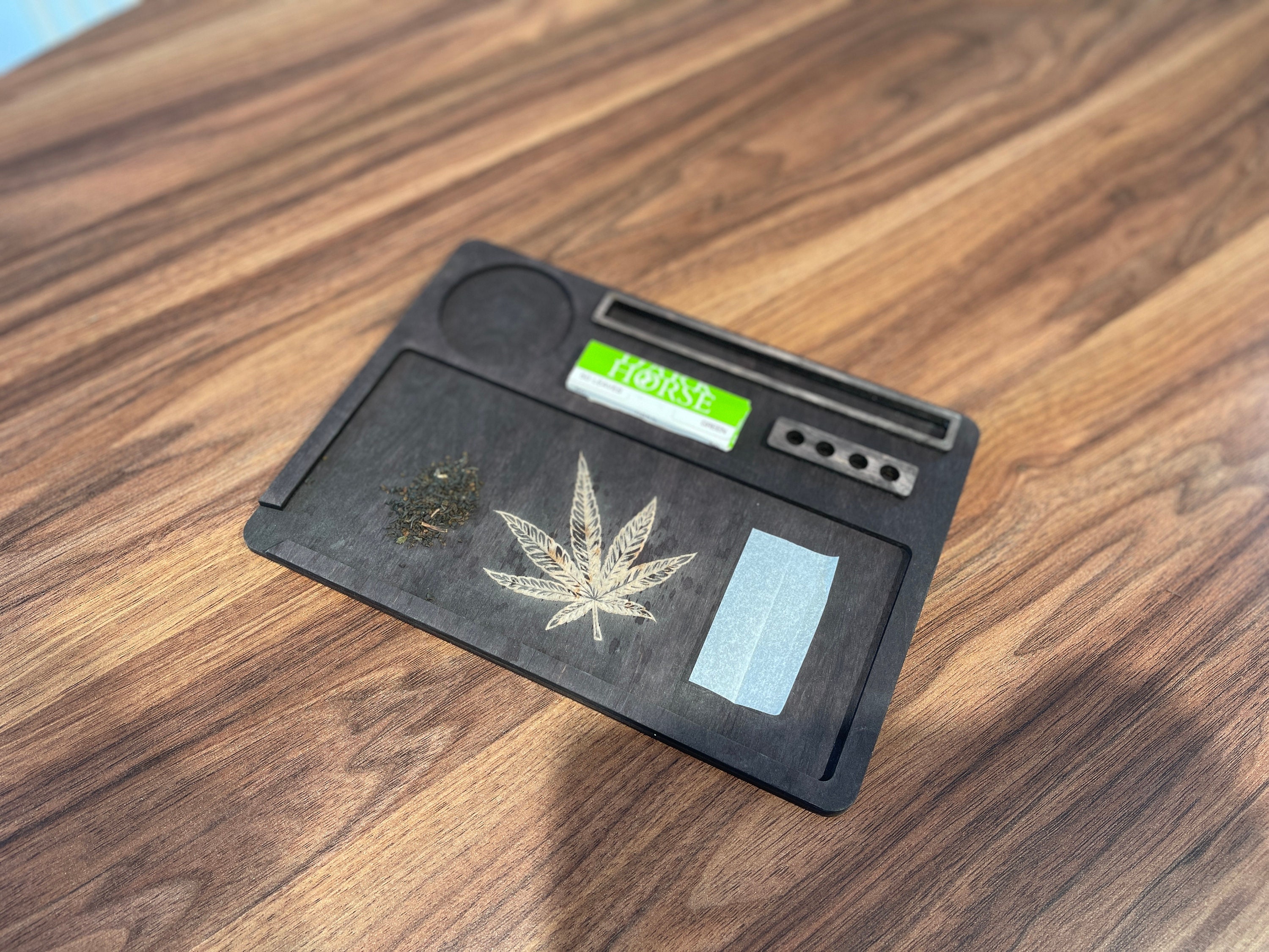 Custom Rolling Tray Set Handmade Cigar Box Rustic Grinder Cigarette Box ...