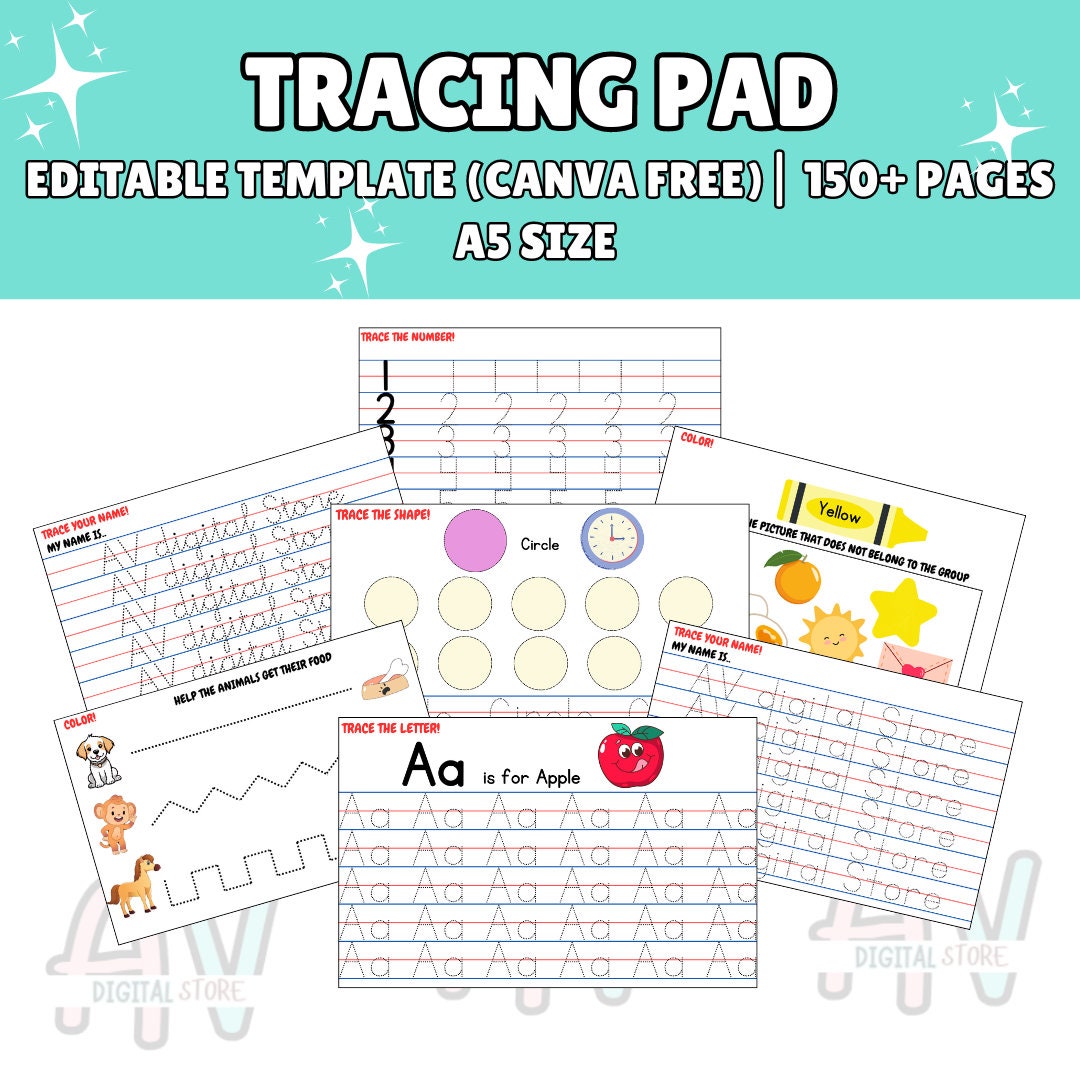 Personalized A5 Tracing Pad for Kids | Custom Name and Fun Learning ...