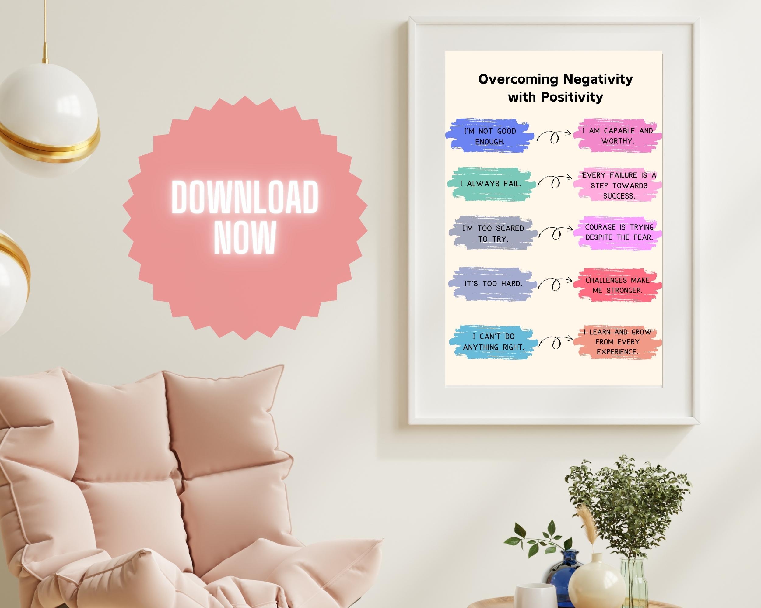 Positive Affirmation Poster Therapy Office Decor Mental Health ...